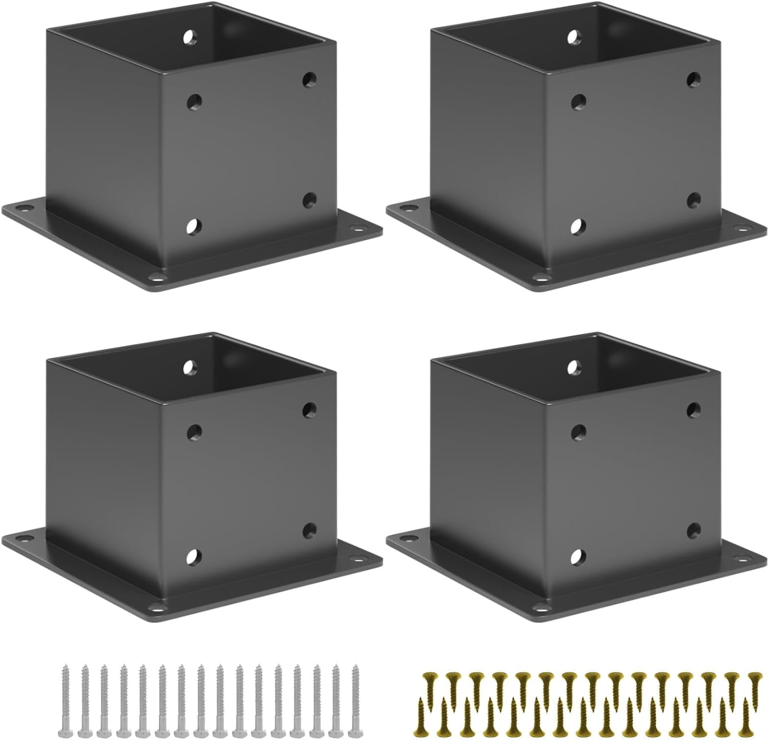 4pc Pergola Post Base Heavy Duty Wood Post Support Kit for 4"x 4 ...