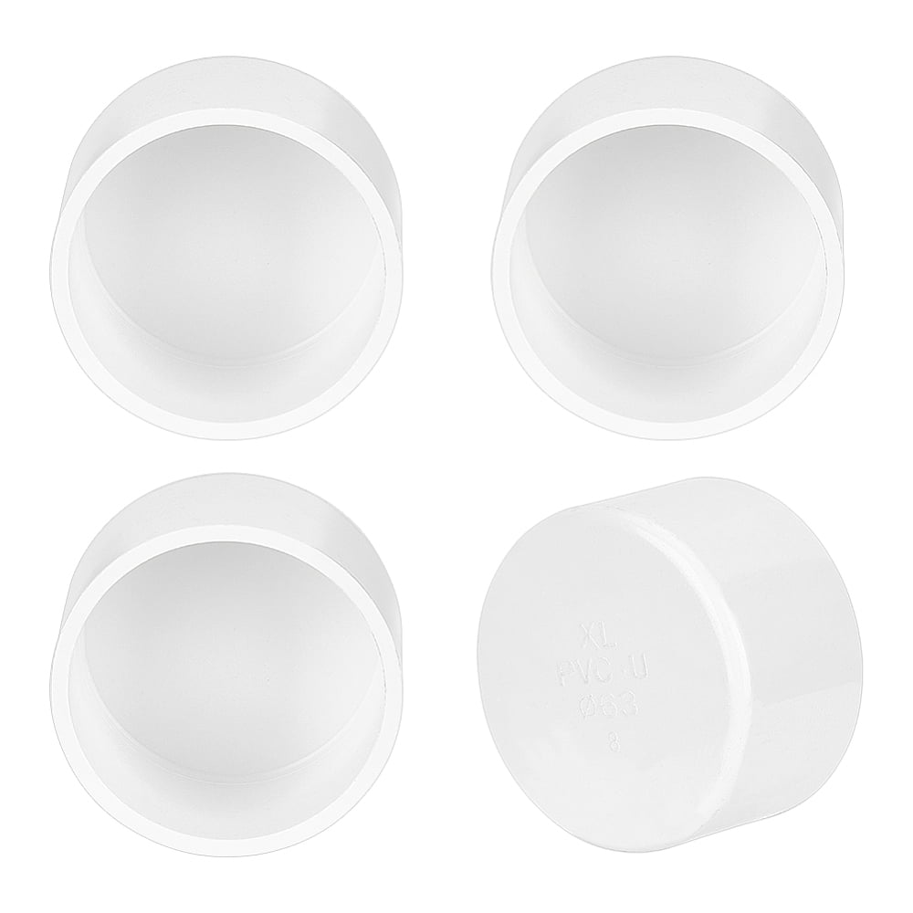 4pc Plastic Water Pipe End Caps White 70x38mm Inner Diameter: 63mm ...