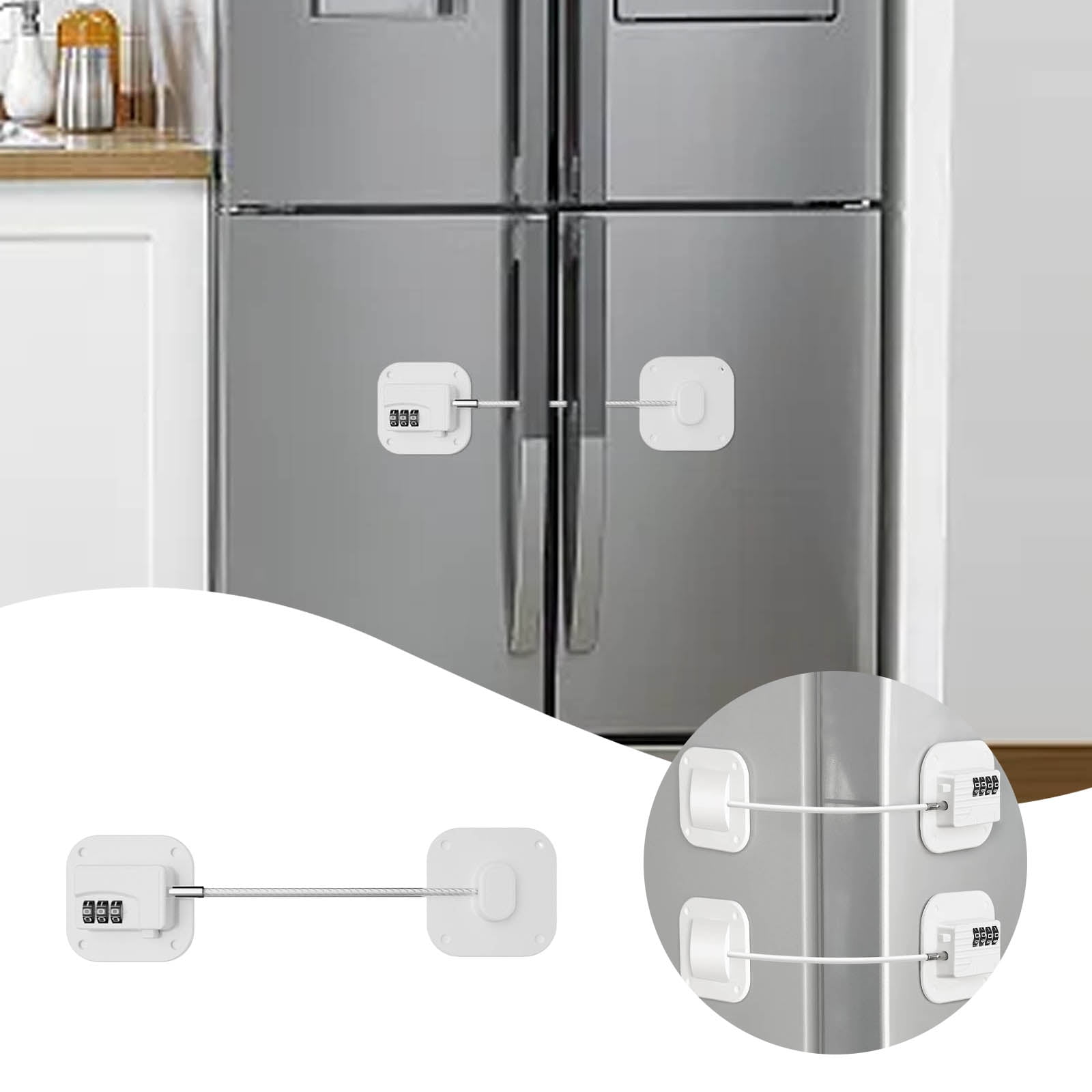 4pc Refrigerator Lock Fridge Locks for Kids Keyless Child Safety ...