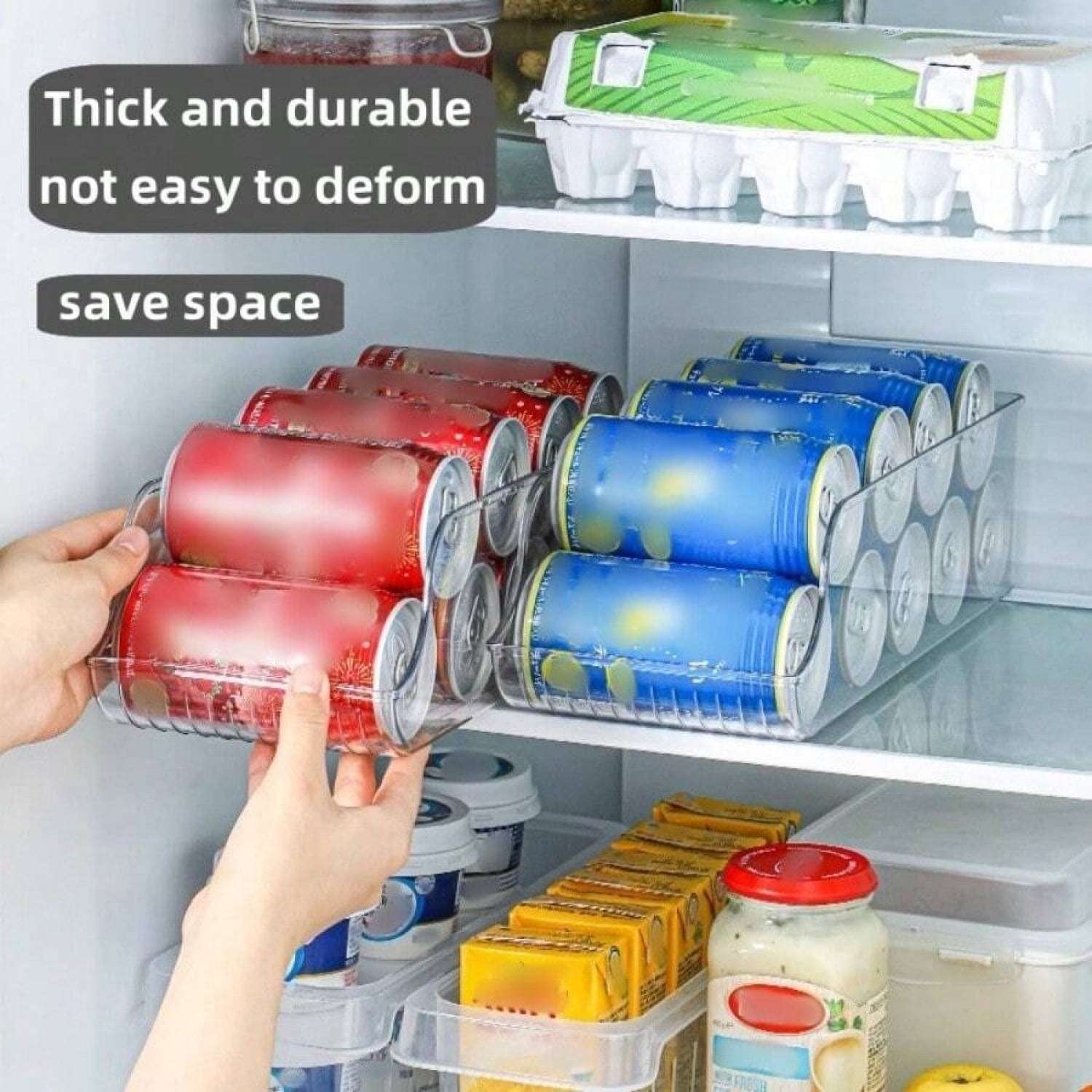 4pc Refrigerator Organizer,Soda Can Dispenser,Transparent Plastic ...