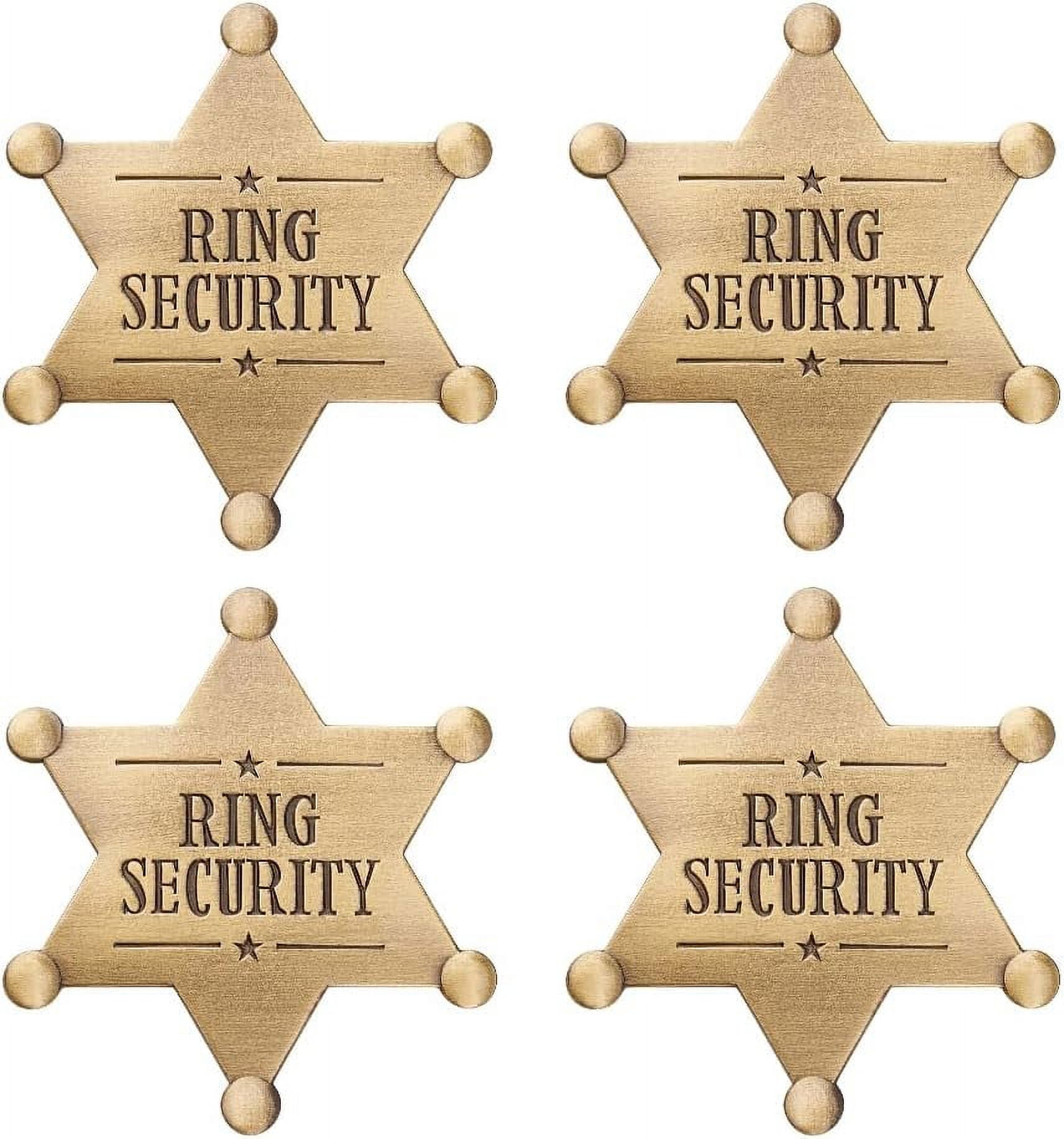 4pc Ring Security Badge Metal Ring Bearer Badge Wedding Breastpin ...