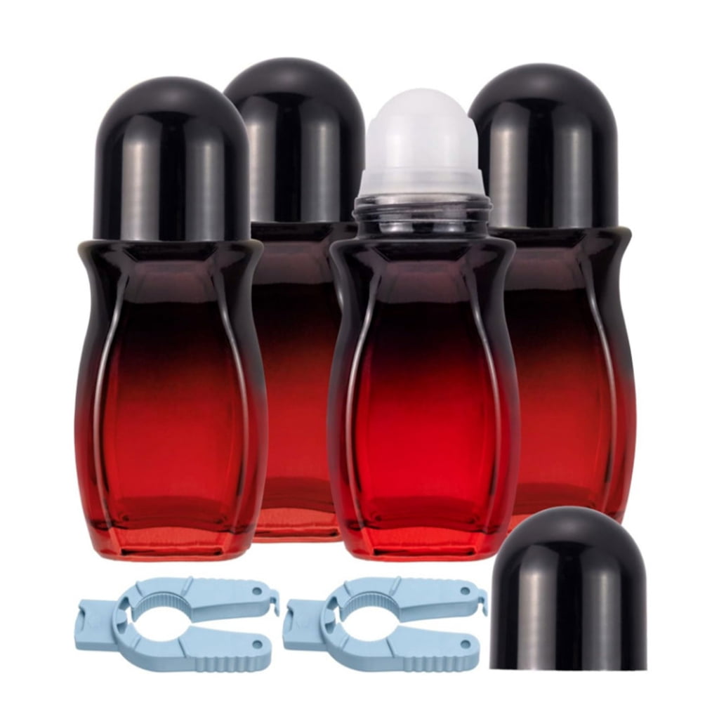 4pc Scent Glass Roller Bottles 50ml Leak Gold Lid Essential Oil ...