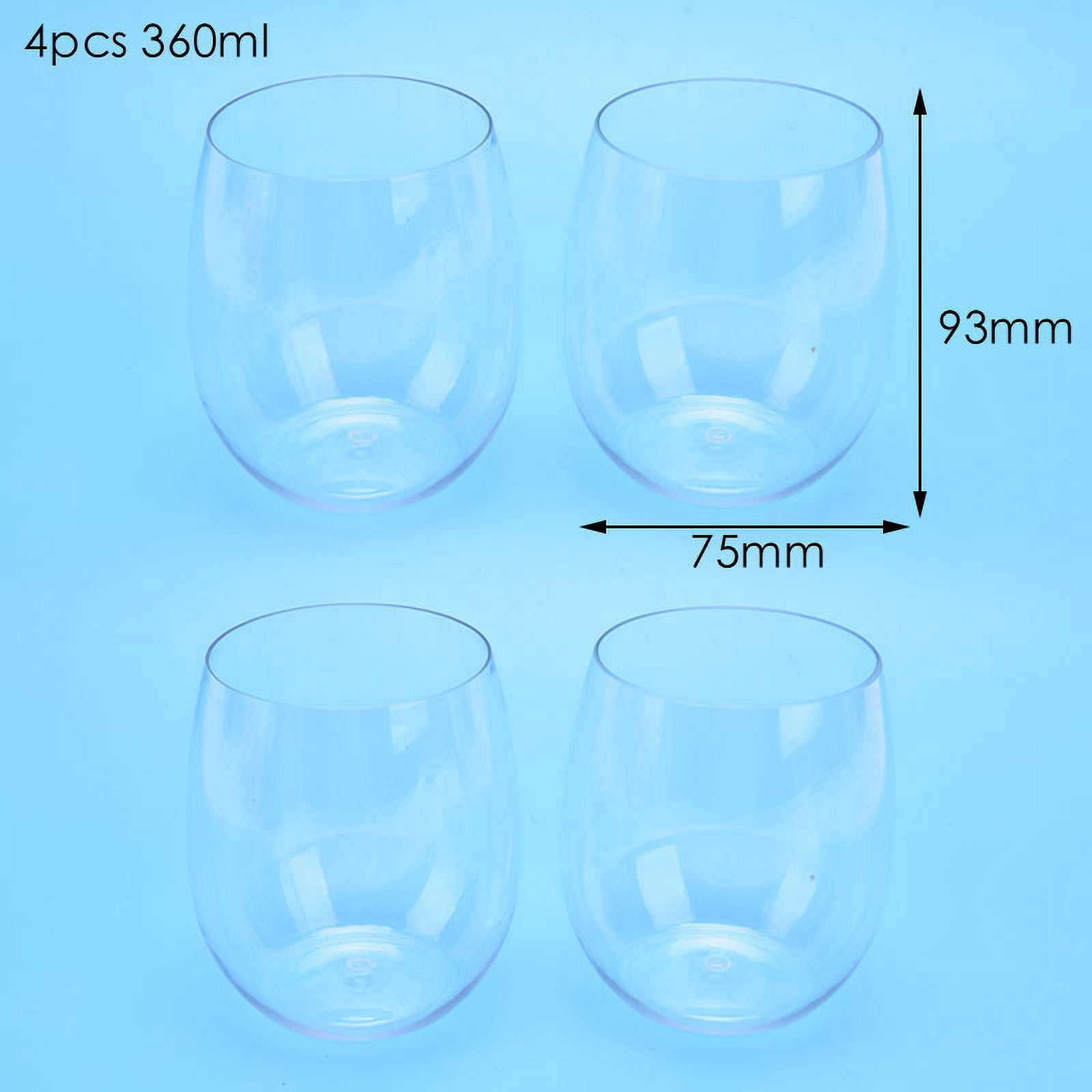 4pc/Set Shatterproof Wine Glass Unbreakable PET Red Wine Tumbler ...