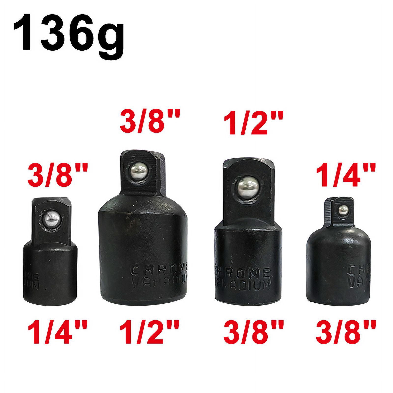 4pc Silver Black Variable Diameter Sleeve Square Sleeve Conversion ...