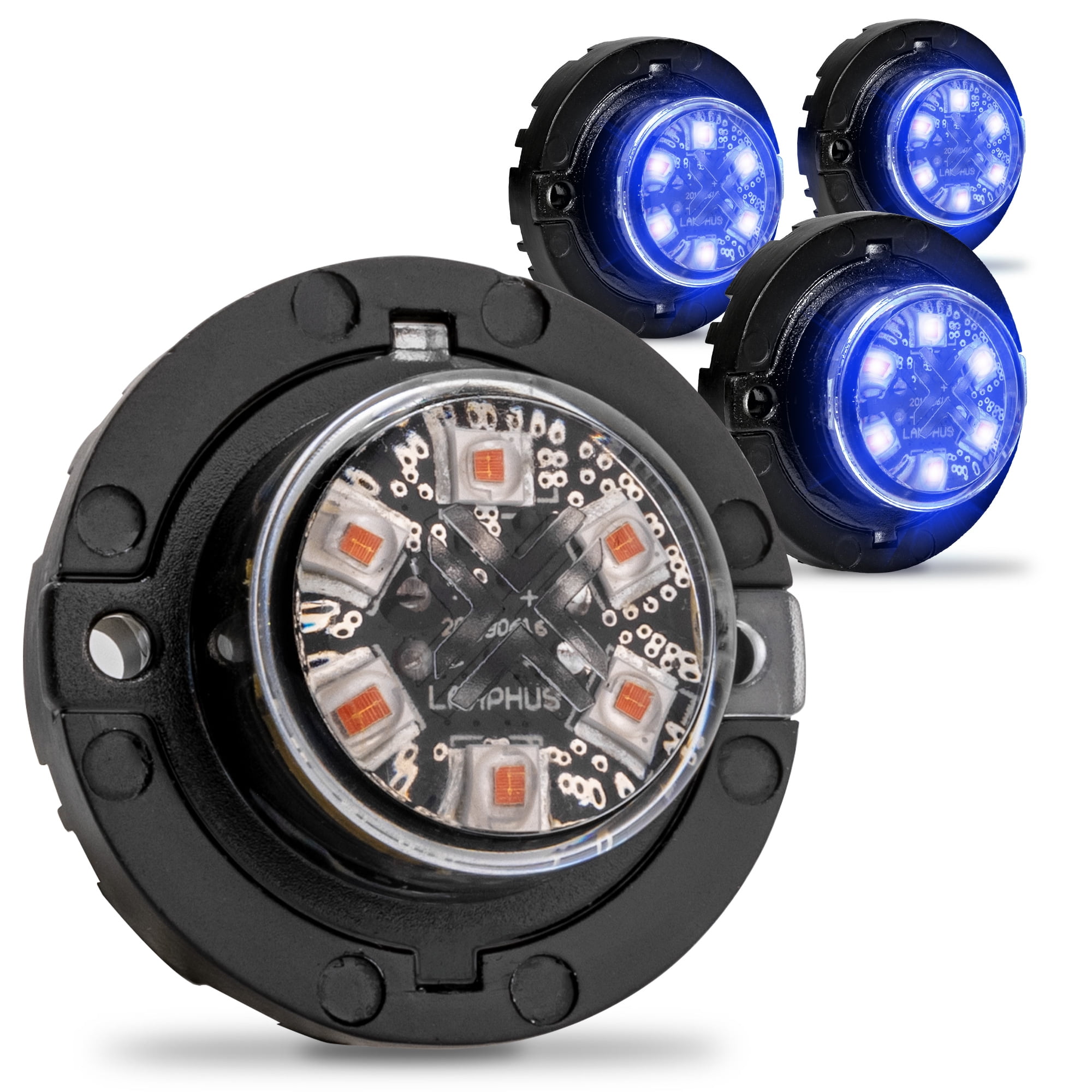 4pc SnakeEye III BLUE LED Hideaway Strobe Light [SAE Class 1] [IP67 ...