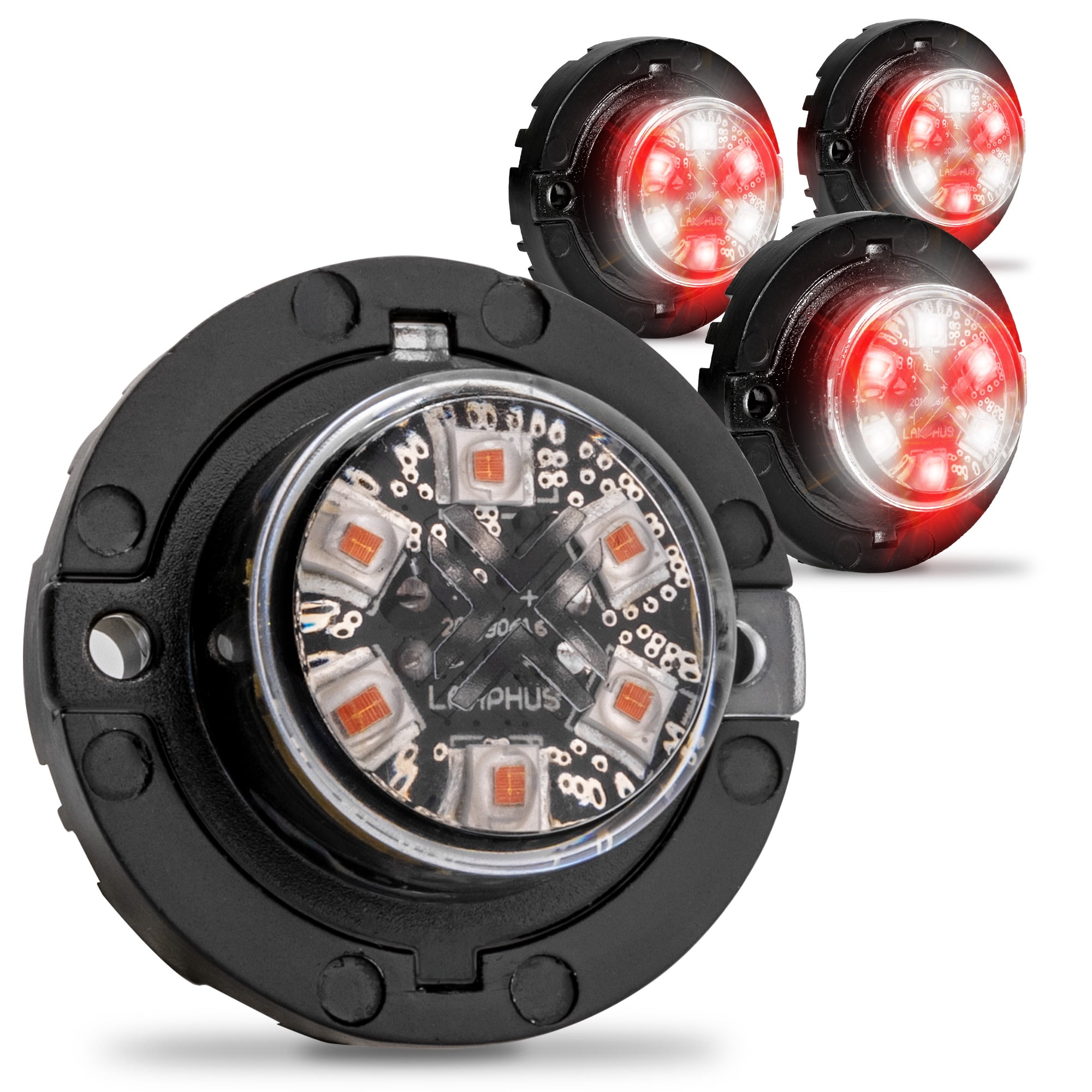 Free Shipping! 4pc SnakeEye III RED CLEAR LED Hideaway Strobe Light ...