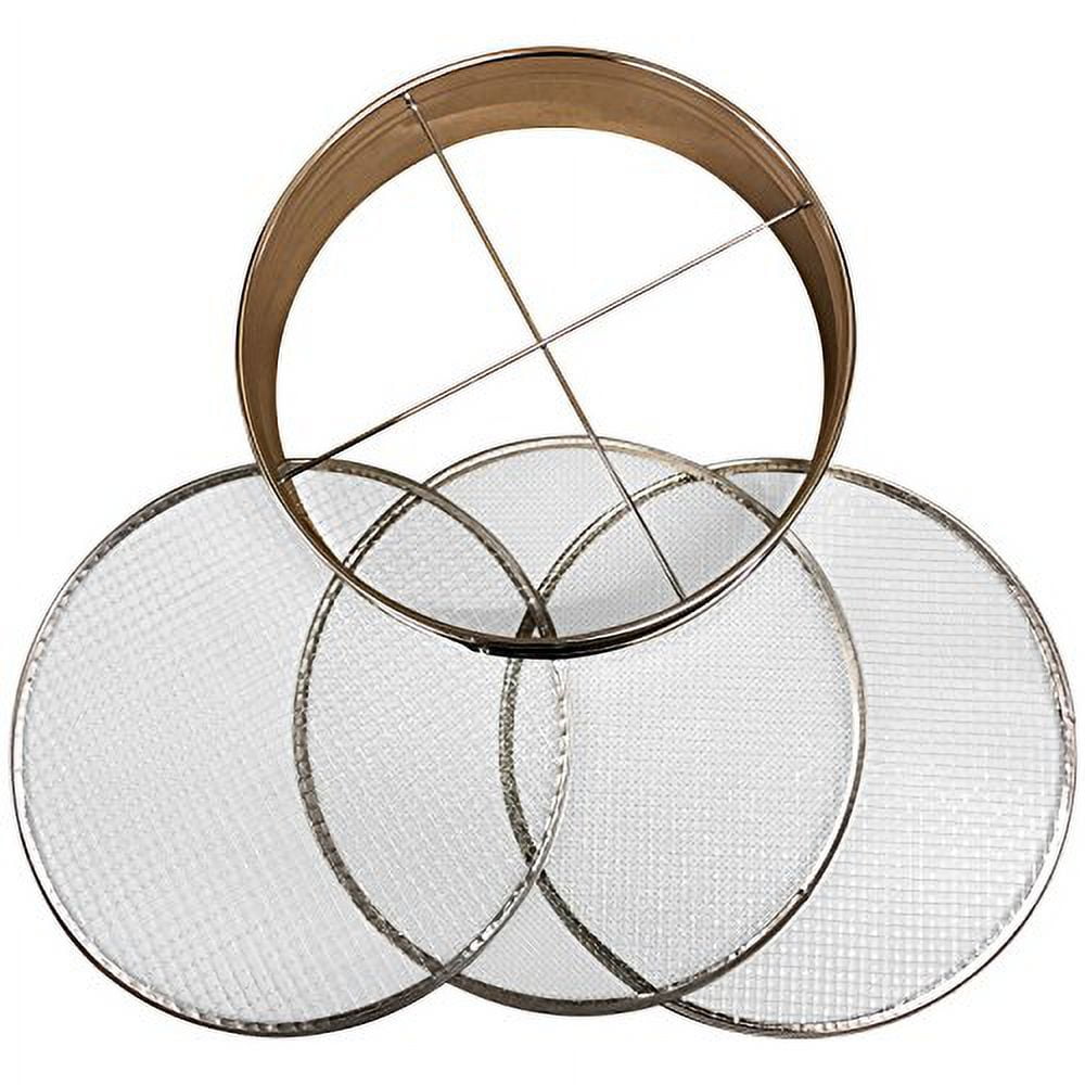 4pc Soil Sieve Set, 12" diameter - Stainless Steel Frame Three ...