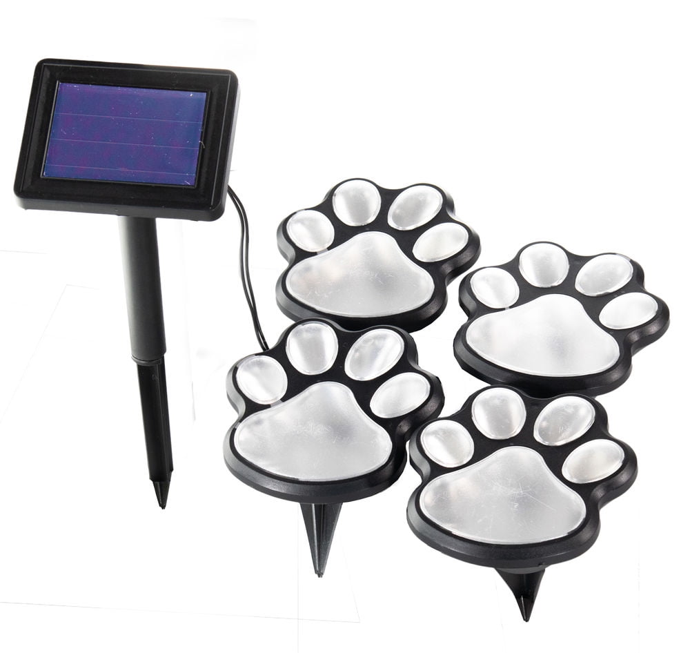 5 Star Super Deals Solar Powered LED Dog Paw Lights, Weatherproof ...