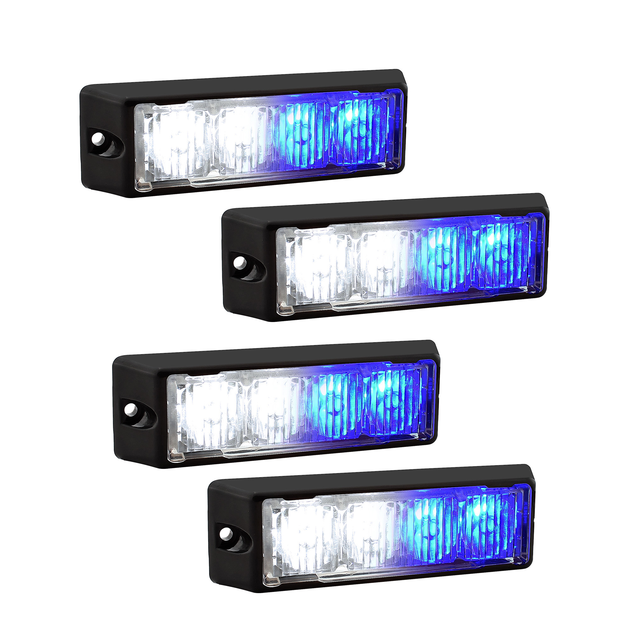 4pc SolarBlast 4W BLUE WHITE LED Flashing Strobe Light Head [22 Flash ...