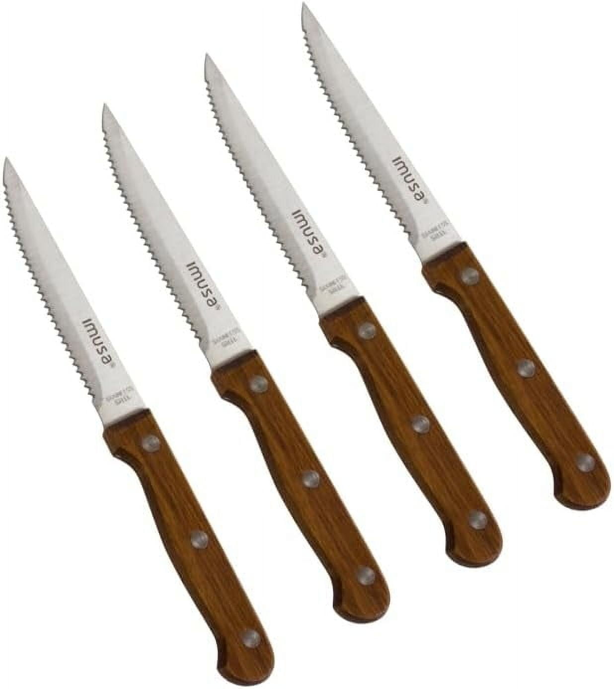 4pc Stainless Steel Steak Knife Set with Wood Handle - Walmart.com