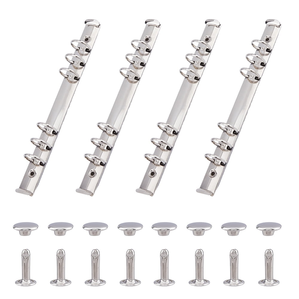 4pc Steel Binding Combs 6-Ring Loose Leaf Book Binder Hinged Clamp Comb ...