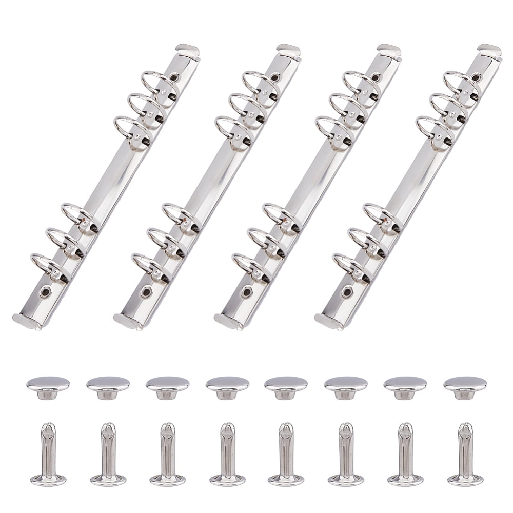4pc Steel Binding Combs 6-Ring Loose Leaf Book Binder Hinged Clamp Comb ...
