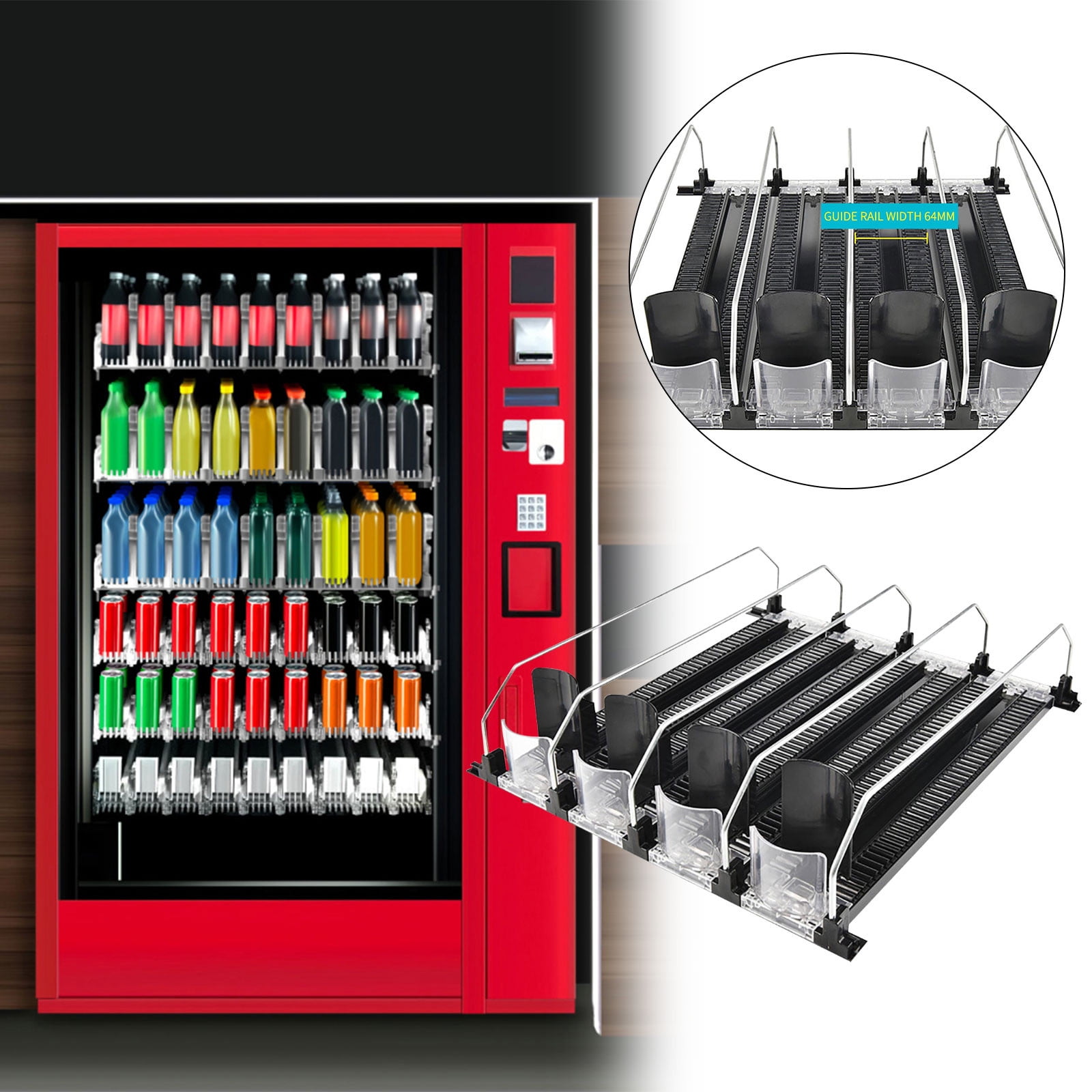 4pc Supermarket Freezer Beverage Pusher, Refrigerator Shelf Organizer ...