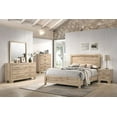 4pc Transitional Bedroom Furniture Set Eastern King Size Bed Washed Oak ...