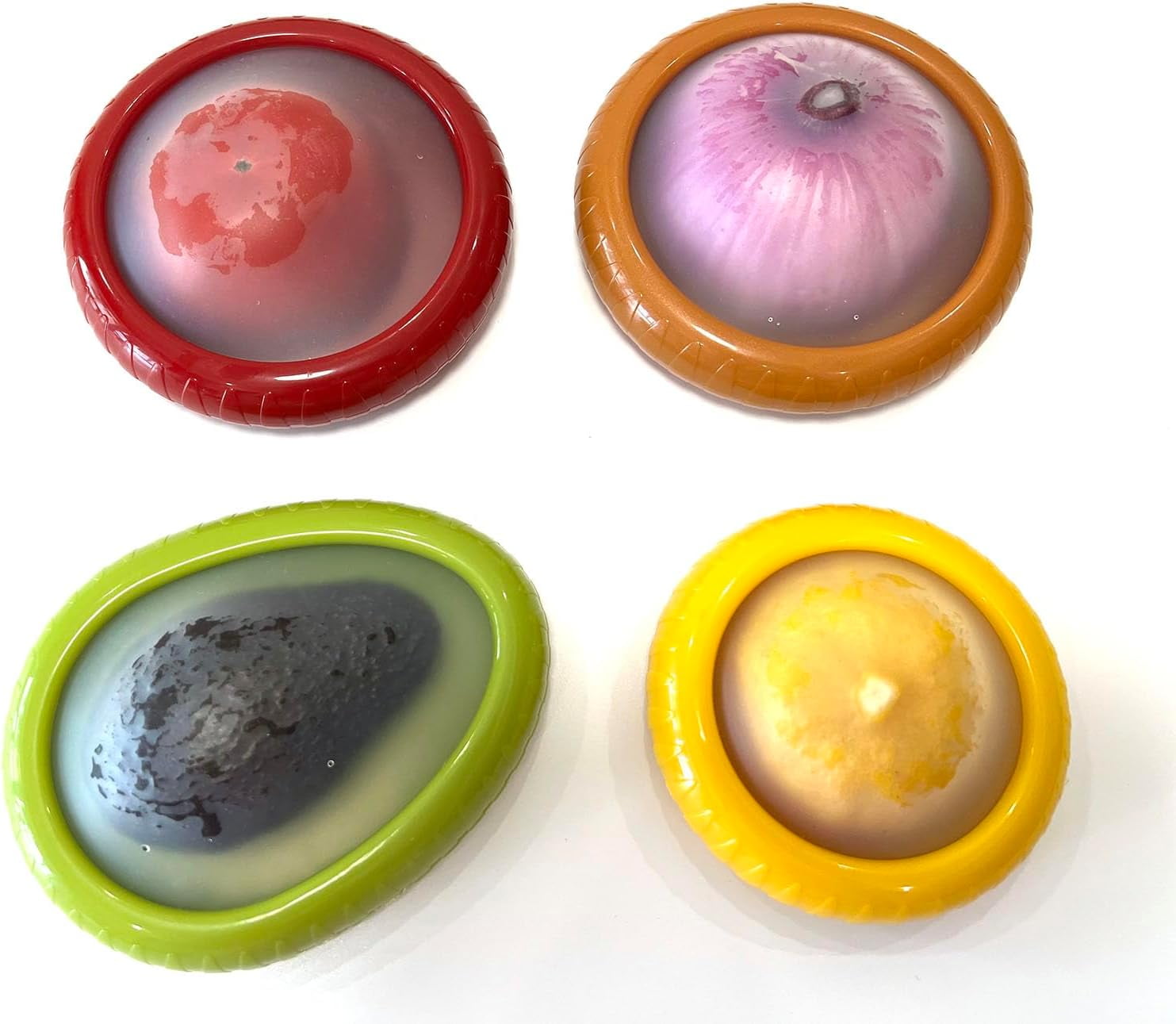 4pc silicone fruit and vegetable storage containers set for fridge ...