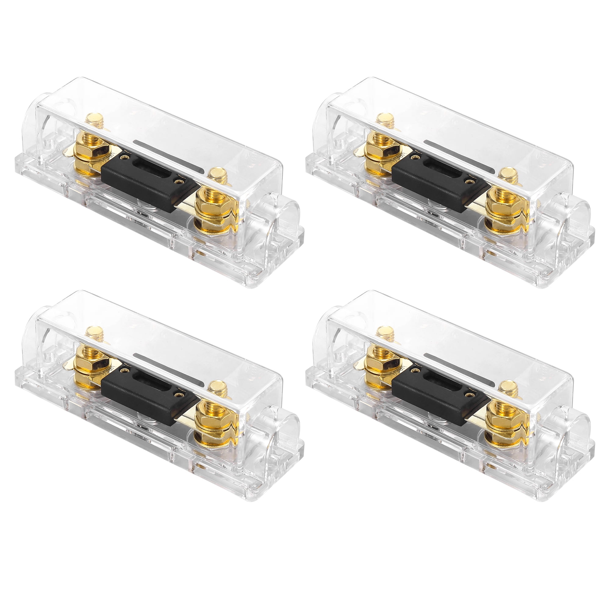 4pcs 0/2/4 Gauge Inline ANL Fuse Holder Clear Fuse Block Box with 250A ...