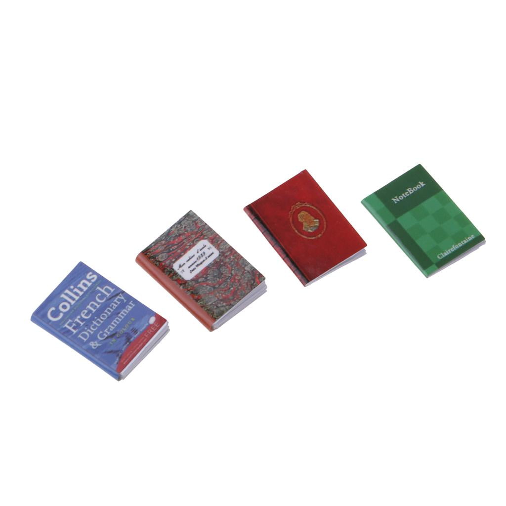 4pcs 1/12 Dollhouse Miniature Multiple Notebook School Study Room ...