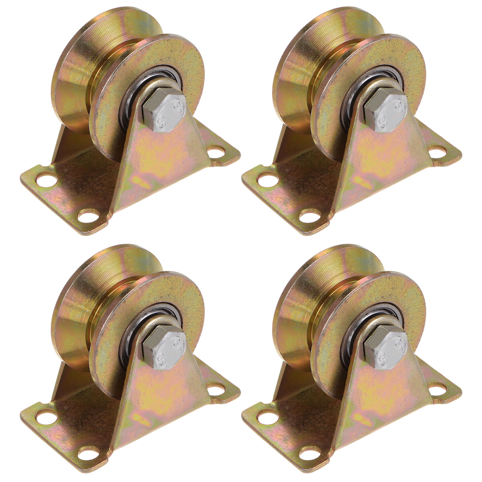 4pcs 1.9" V-Groove Wheel Sliding Gate Caster for Inverted V-Track Gold ...