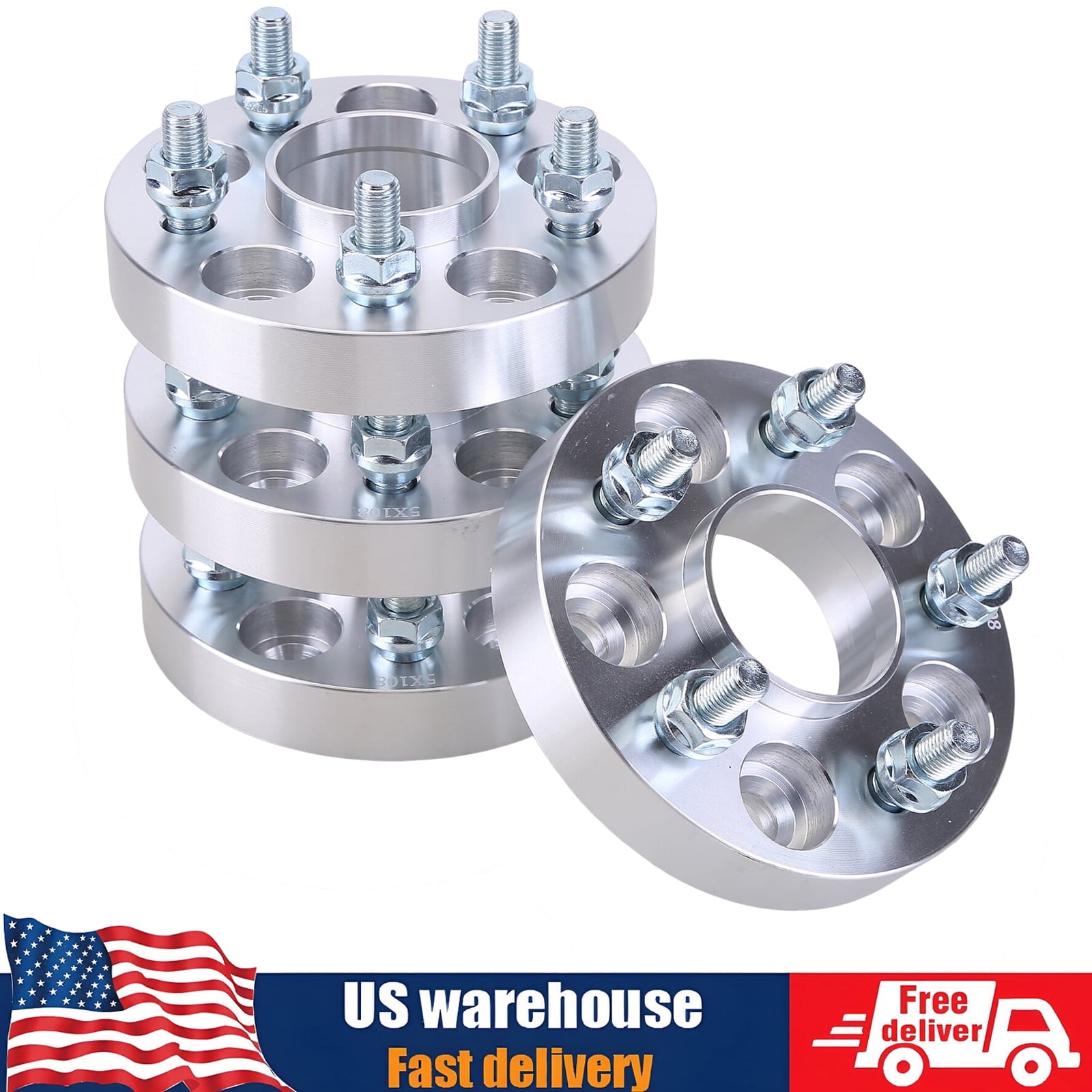 4pcs 1 inch flange 25mm wheel adapter 5x108 wheel spacer 63.4mm center ...