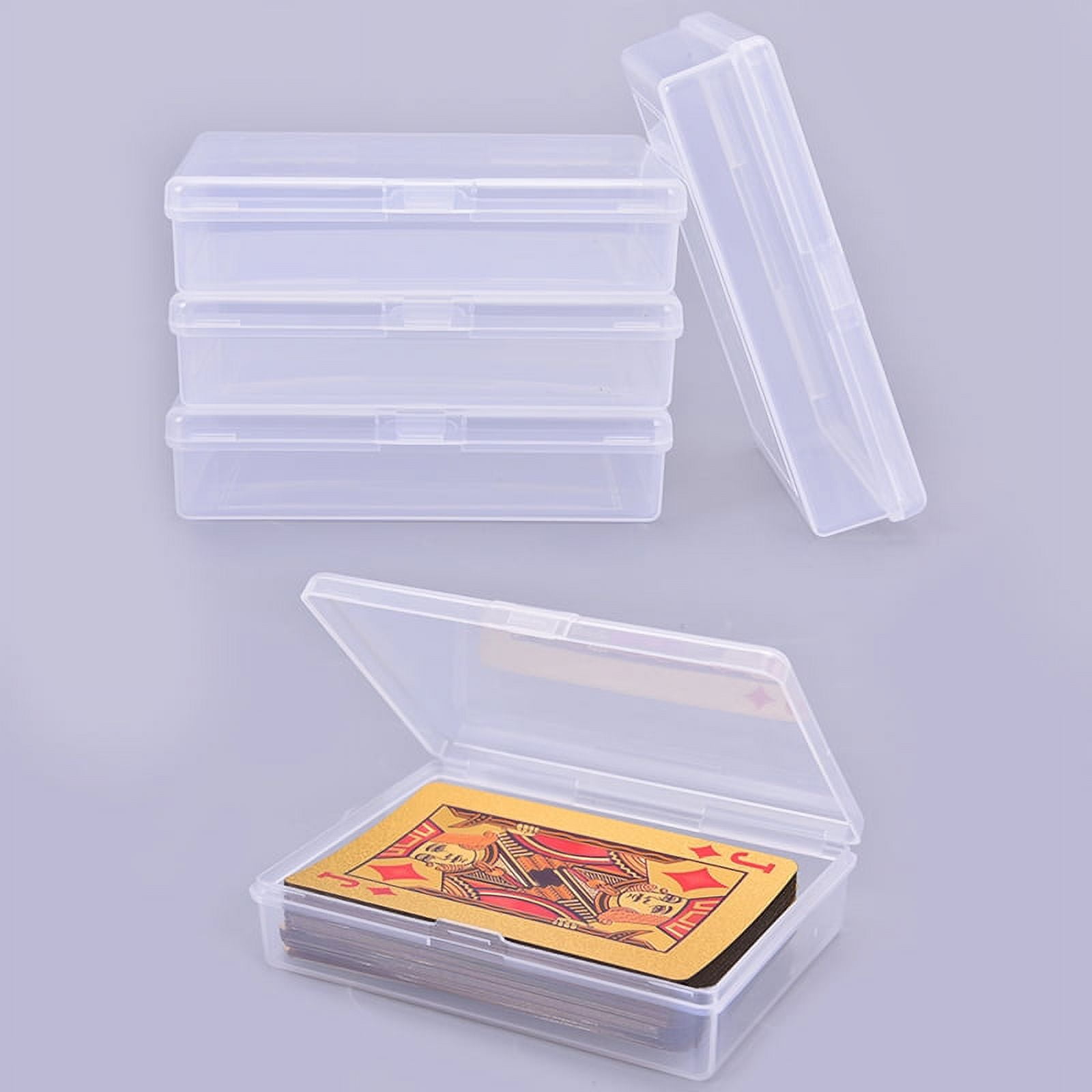 4pcs 10*7cm Transparent Plastic Boxes Playing Cards Container Storage ...
