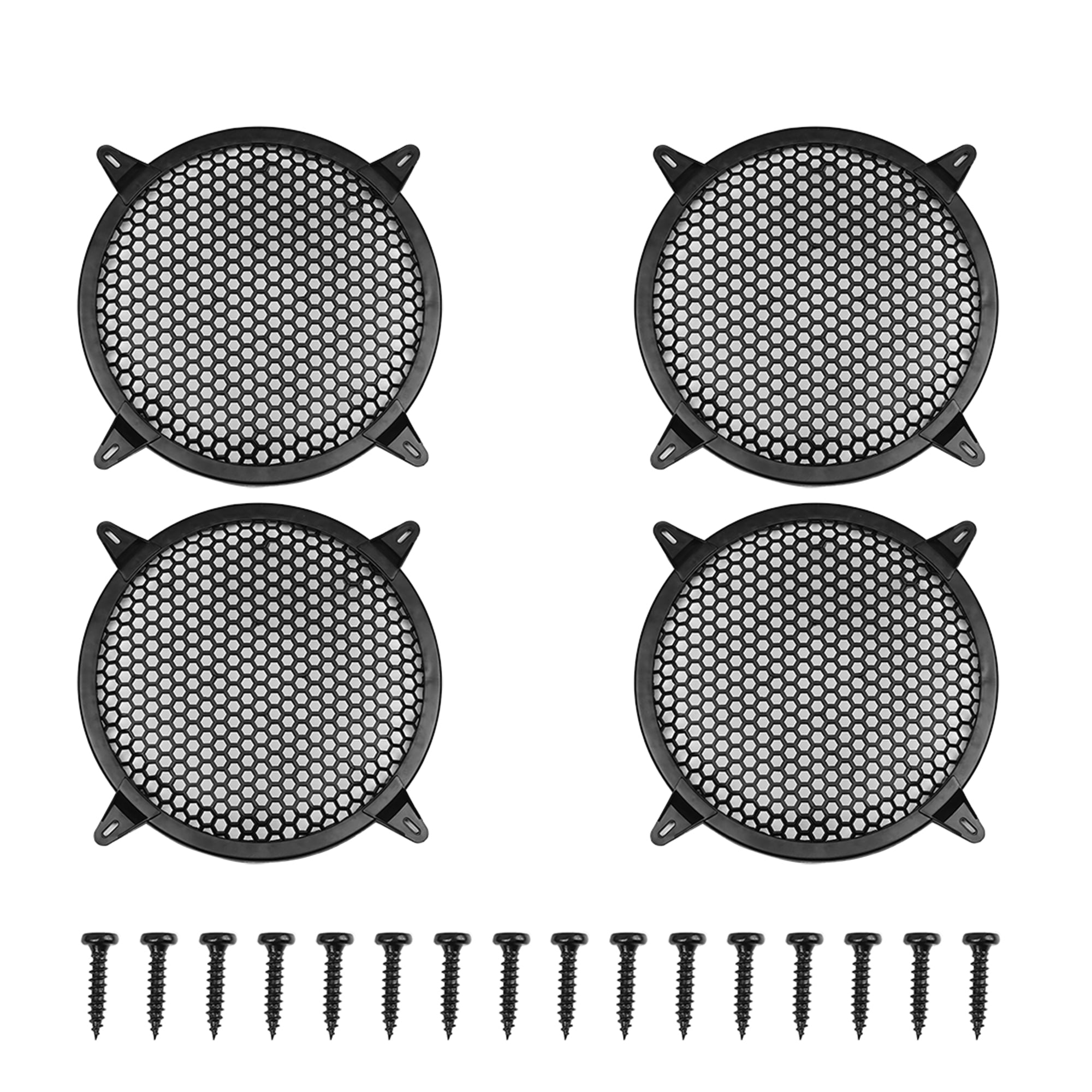 4pcs 10" Black Car Speakers Cover Plastic Mesh Woofer Subwoofer Grill ...