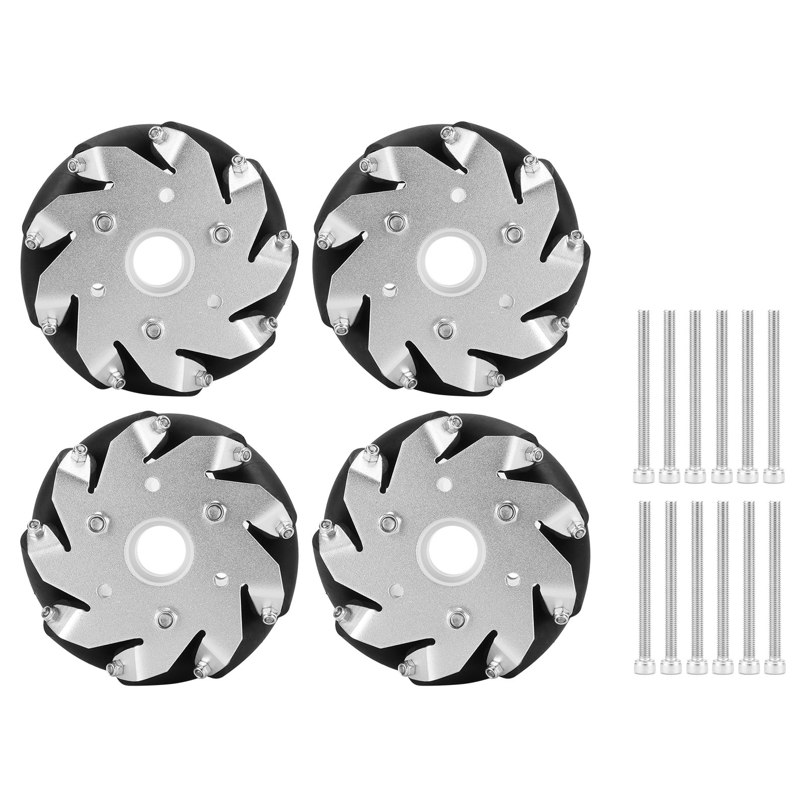 4pcs 100mm Durable Steel Mecanum Wheels Set Left Right Wheels for Robot ...
