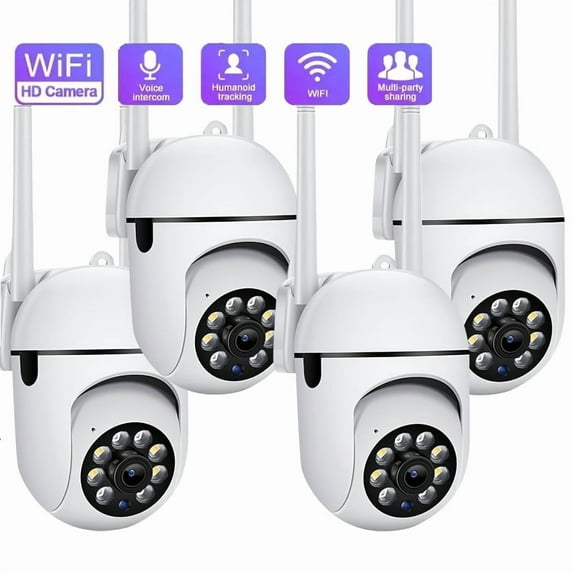 4pcs 1080P 5G WiFi Cameras: Color Night Vision, 2-Way Audio, 360° Pan ...