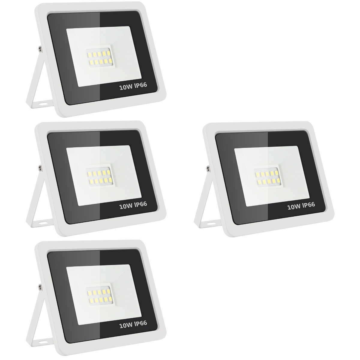 4pcs 10W Ultra-thin LED Flood Light Outdoor Floodlight Waterproof IP66 Reflector Spotlight ...