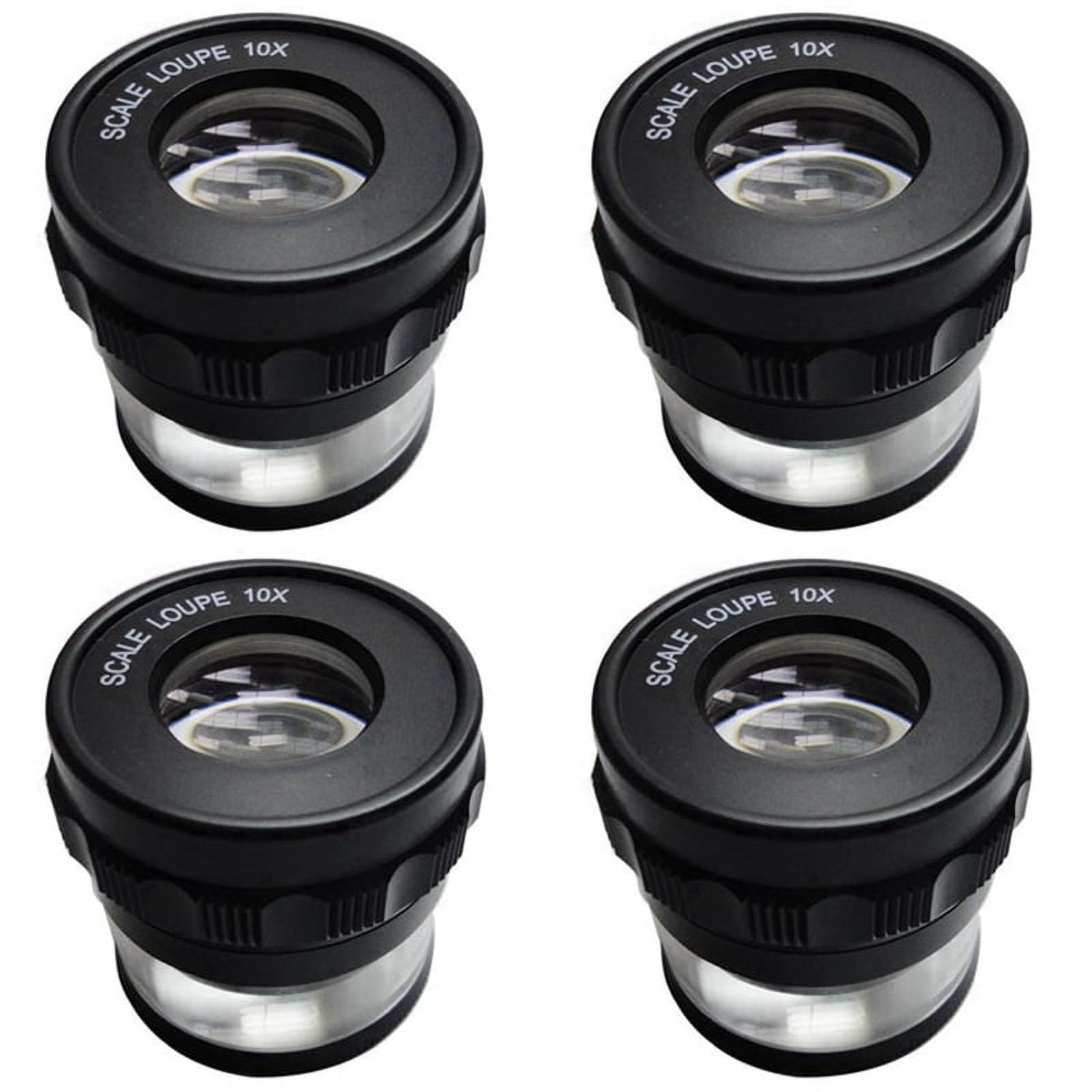 4pcs 10X Stand Measuring Magnifier Scale Loupe Magnifying Glass 10X ...