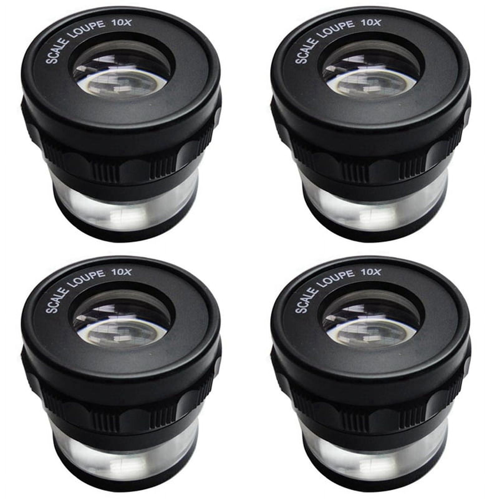 4pcs 10X Stand Measuring Magnifier Scale Loupe Magnifying Glass 10X ...
