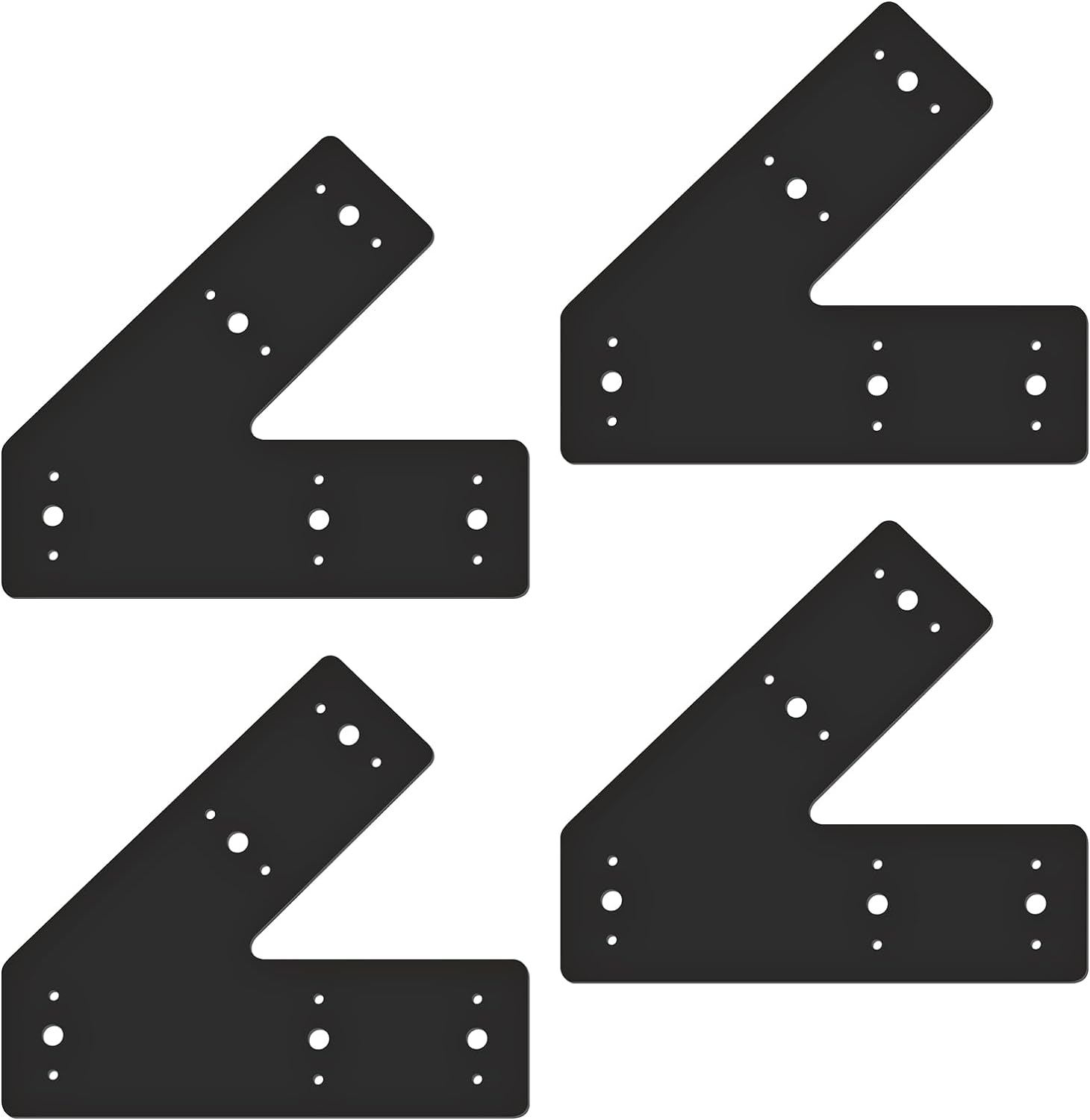 4pcs 10x3 45 degree Angle Steel Flat Plate Pergola Bracket Heavy Duty ...