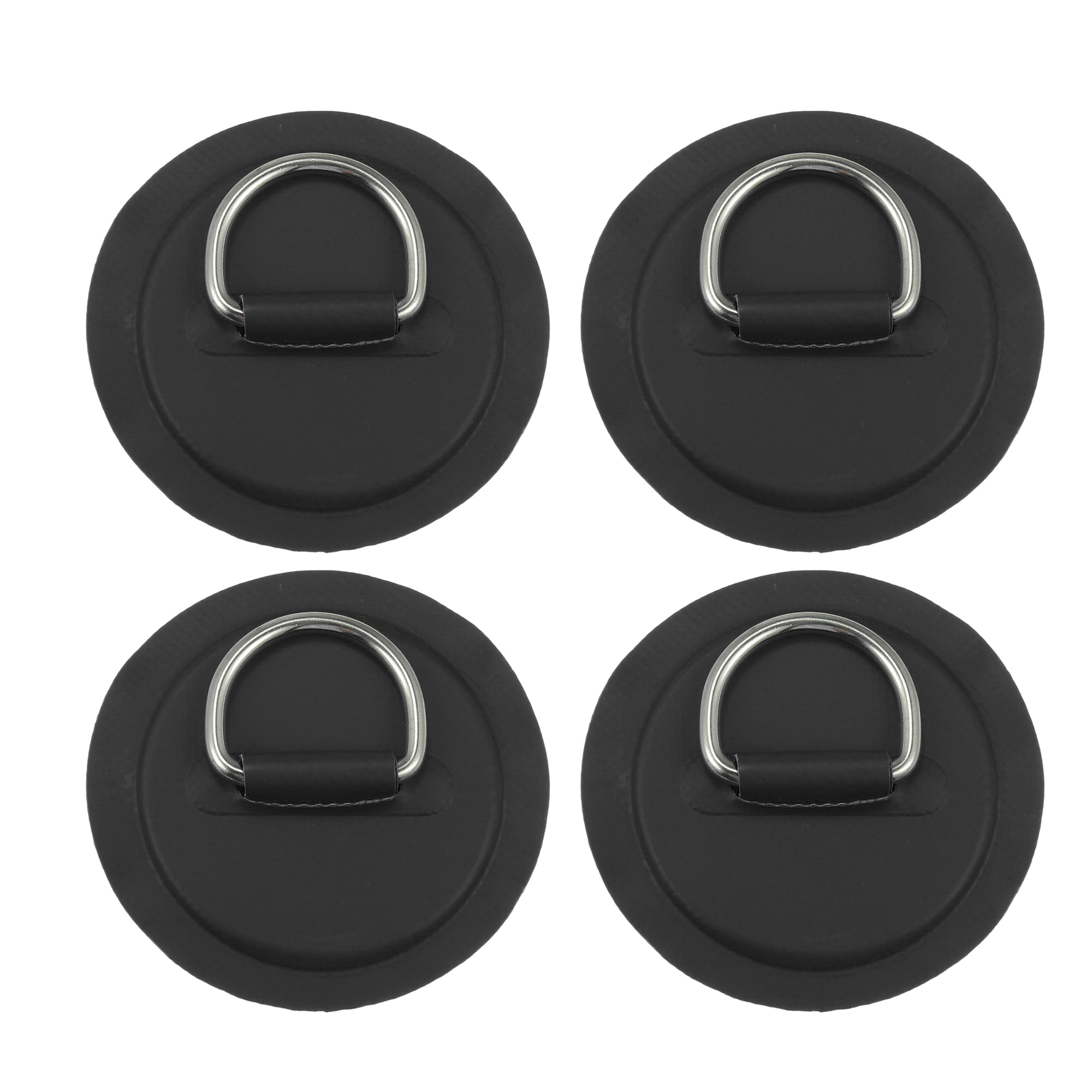 4pcs 11cm Black D Ring Patch Stainless Steel Round Shape D Ring Pads ...
