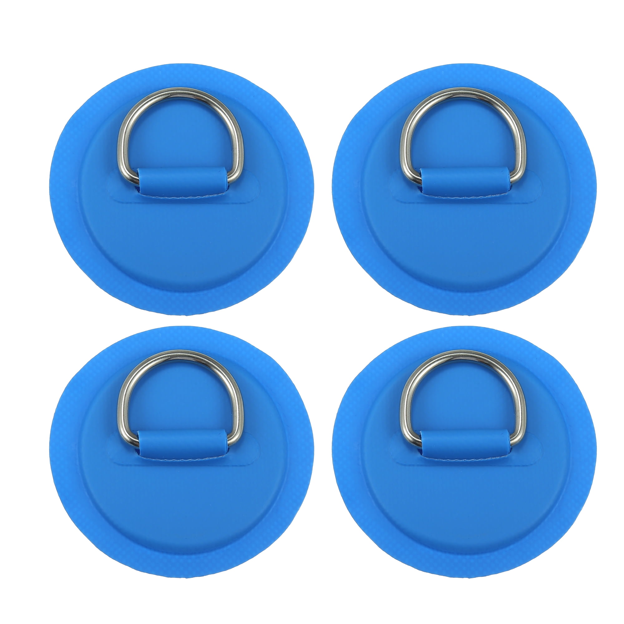 4pcs 11cm Blue D Ring Patch PVC Stainless Steel Round Shape D Ring Pads ...