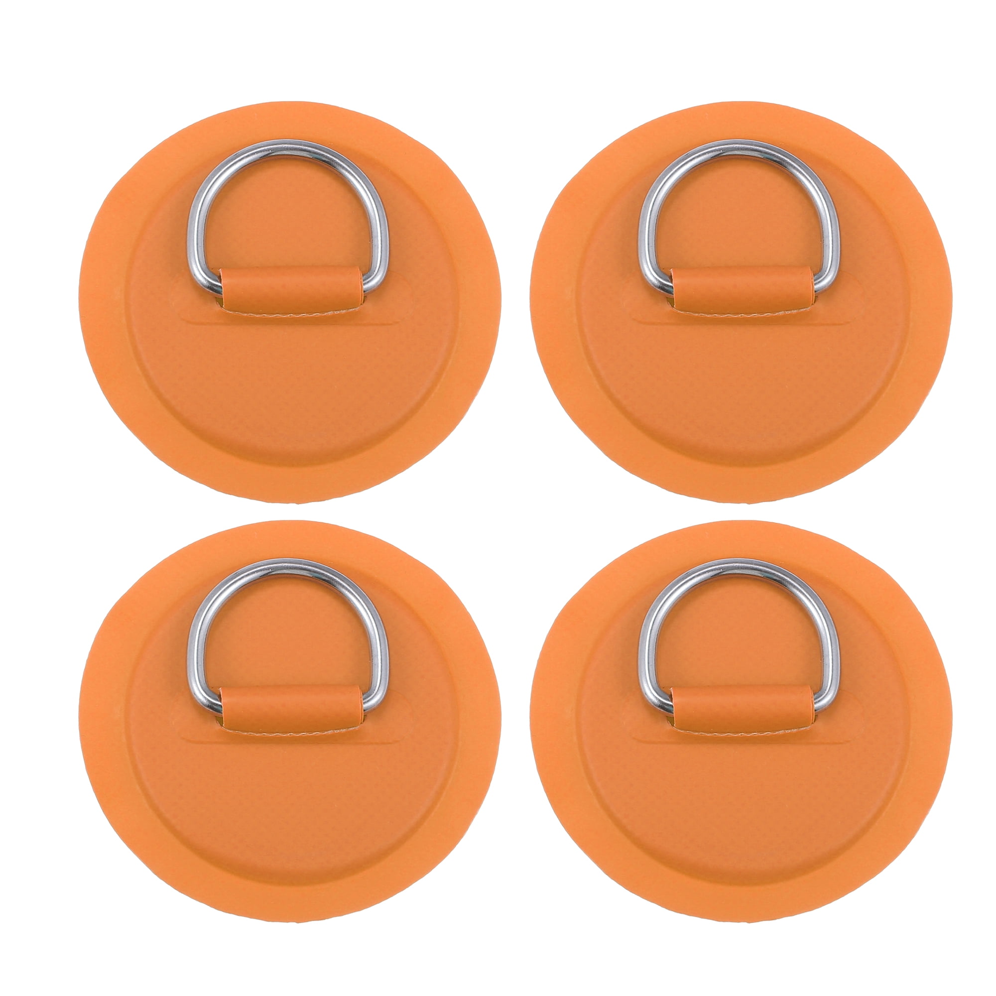 4pcs 11cm Orange D Ring Patch PVC Stainless Steel Round Shape D Ring ...