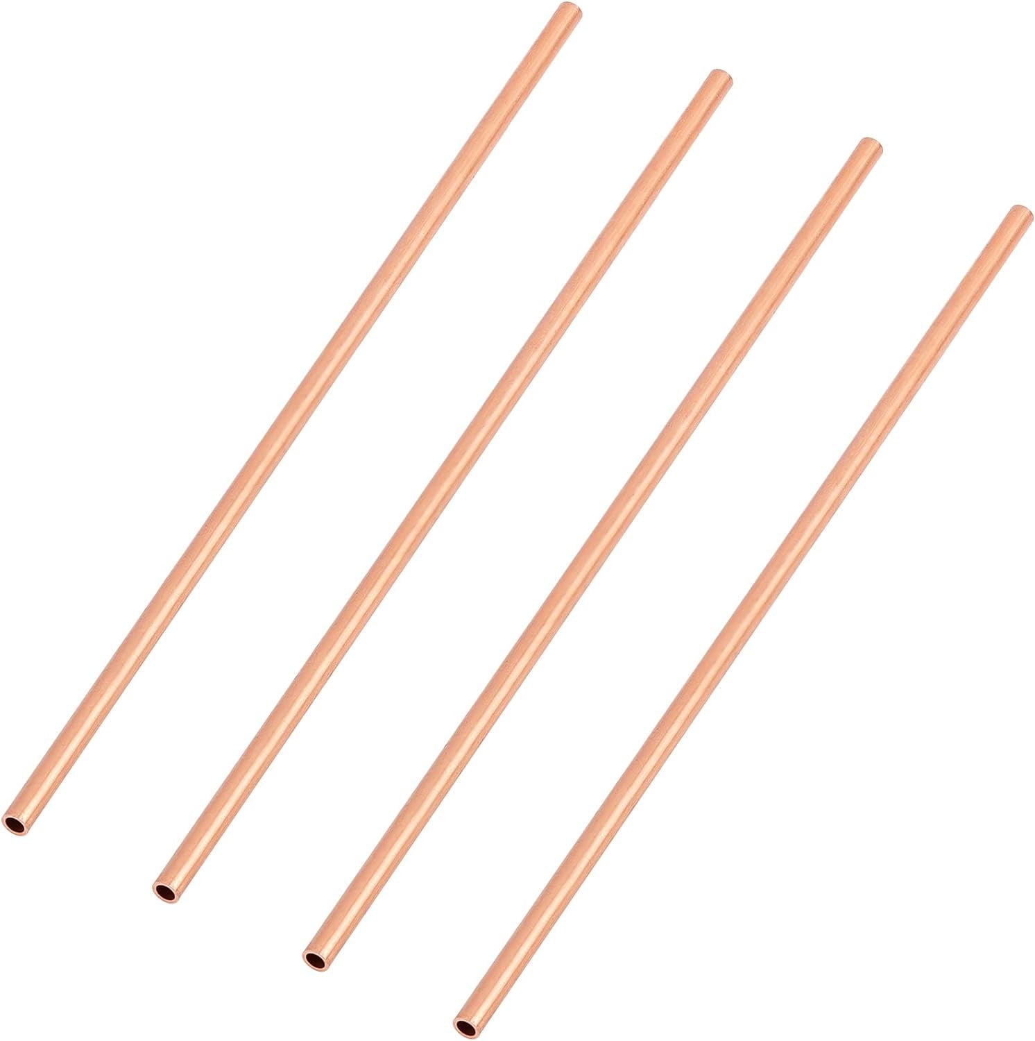 4pcs 12 inch Copper Round Tube 1mm Wall Thick Seamless Hollow Straight ...