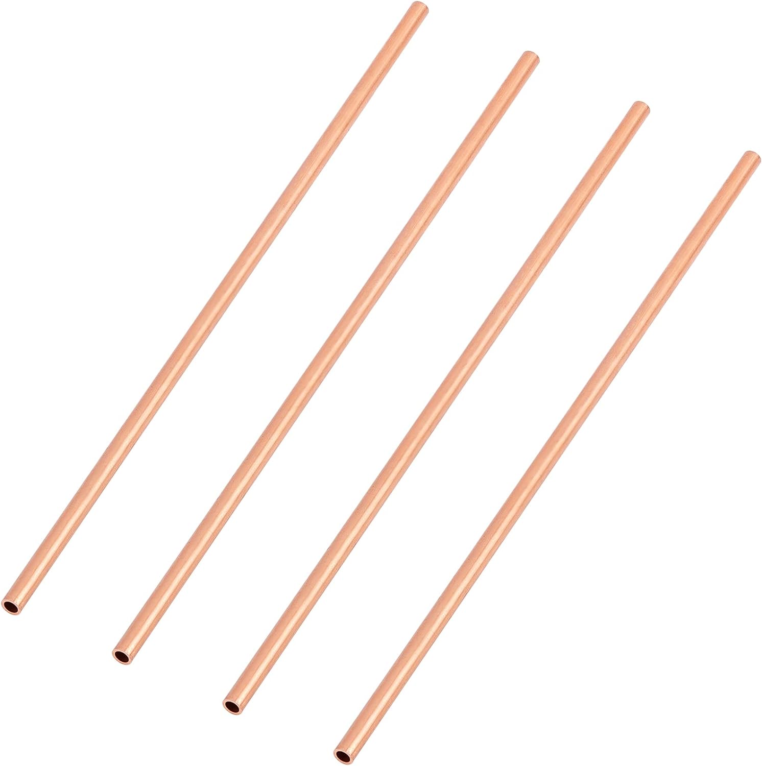 4pcs 12 inch Copper Round Tube 1mm Wall Thick Seamless Hollow Straight ...