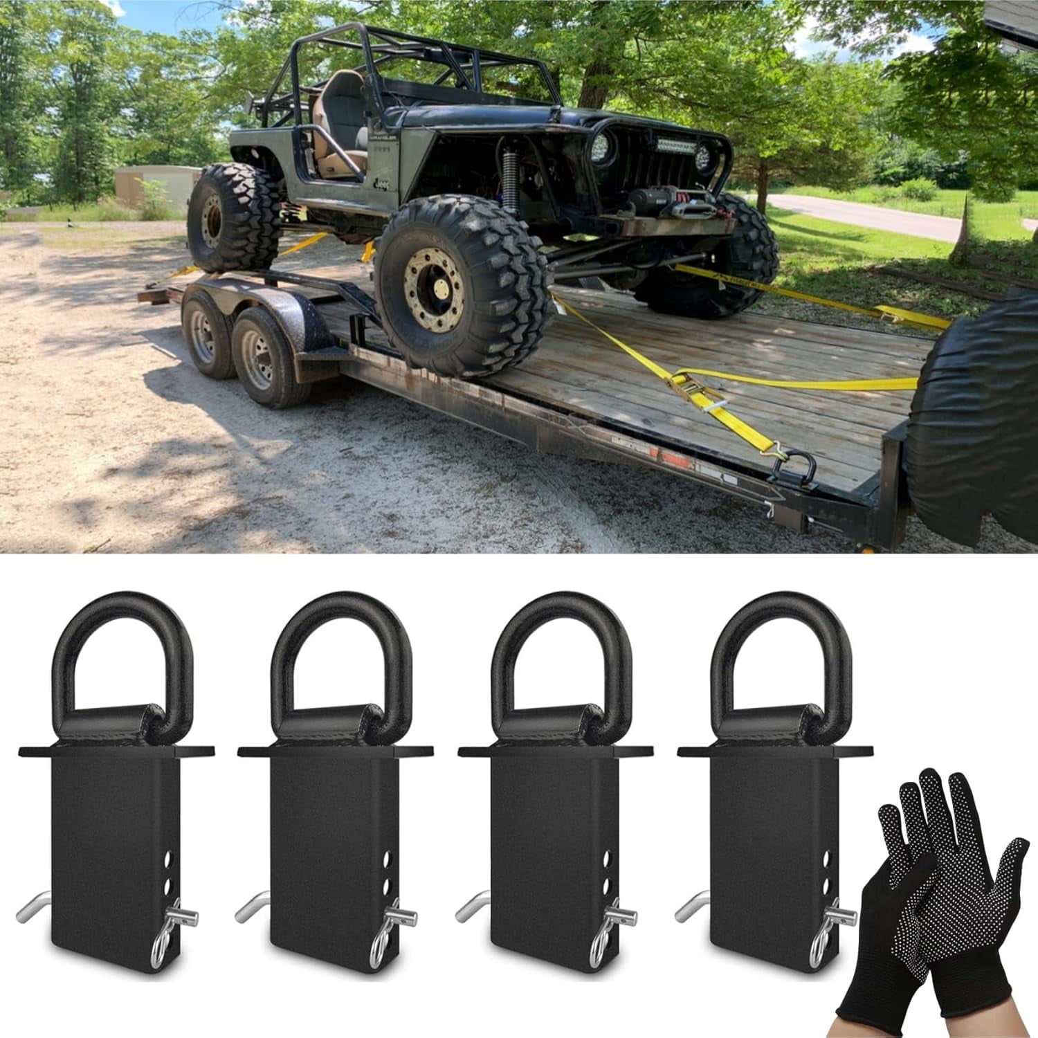 12000lbs Heavy Duty Removable D Ring Stake Pocket tie Down for Utility ...