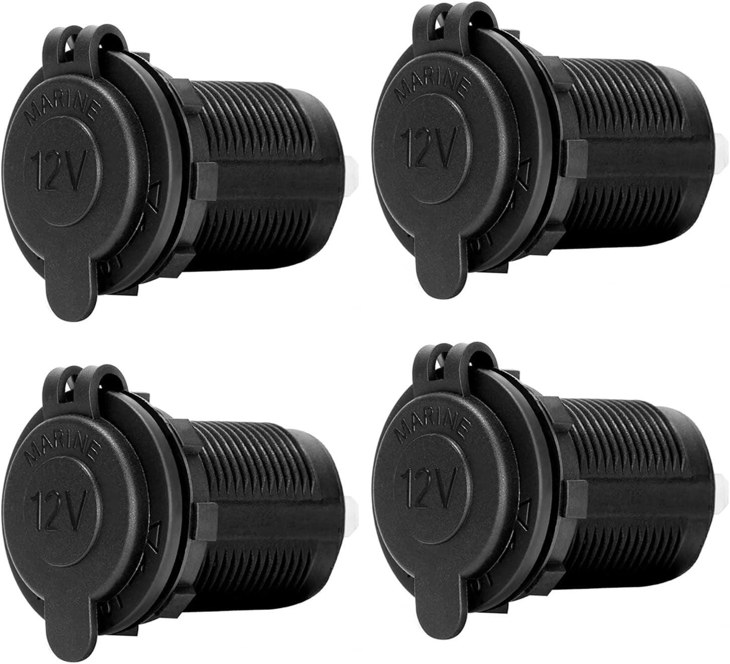 4pcs 12V Cigarette Lighter Socket Power Outlet Receptacle for RV Car ...