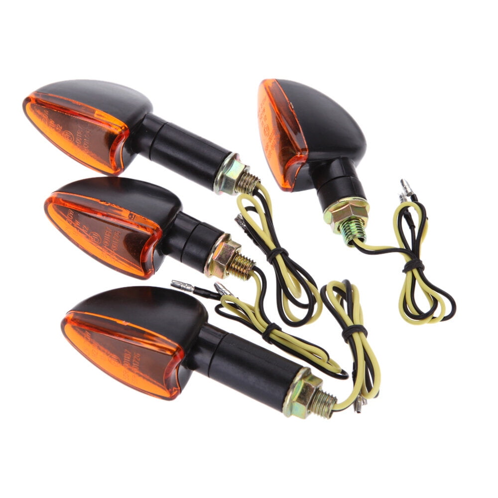 4pcs 12V Motorcycle Bike Bulb Amber Front & Back Turn Signal Indicator ...