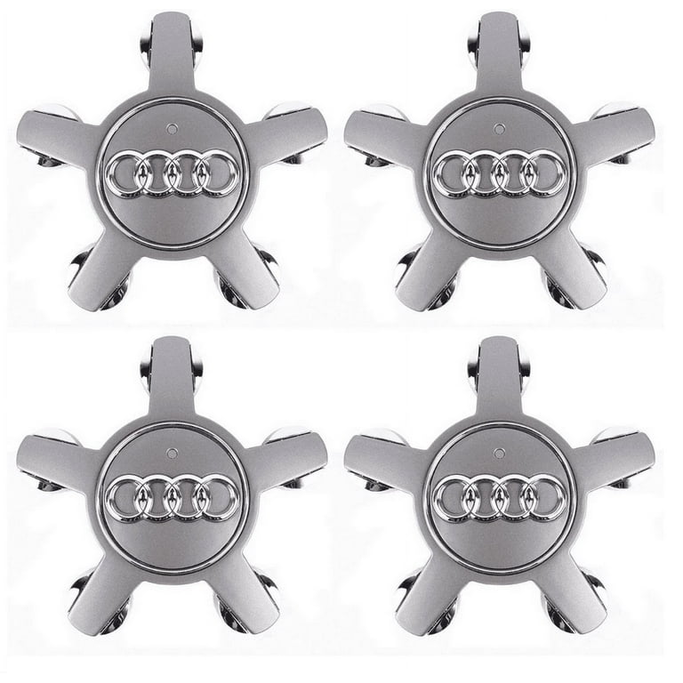 Jdmotive 135mm Gray Wheel Center Caps Fits Audi A3 A4 A5 A6 A8 2007 2013 4 Pcs