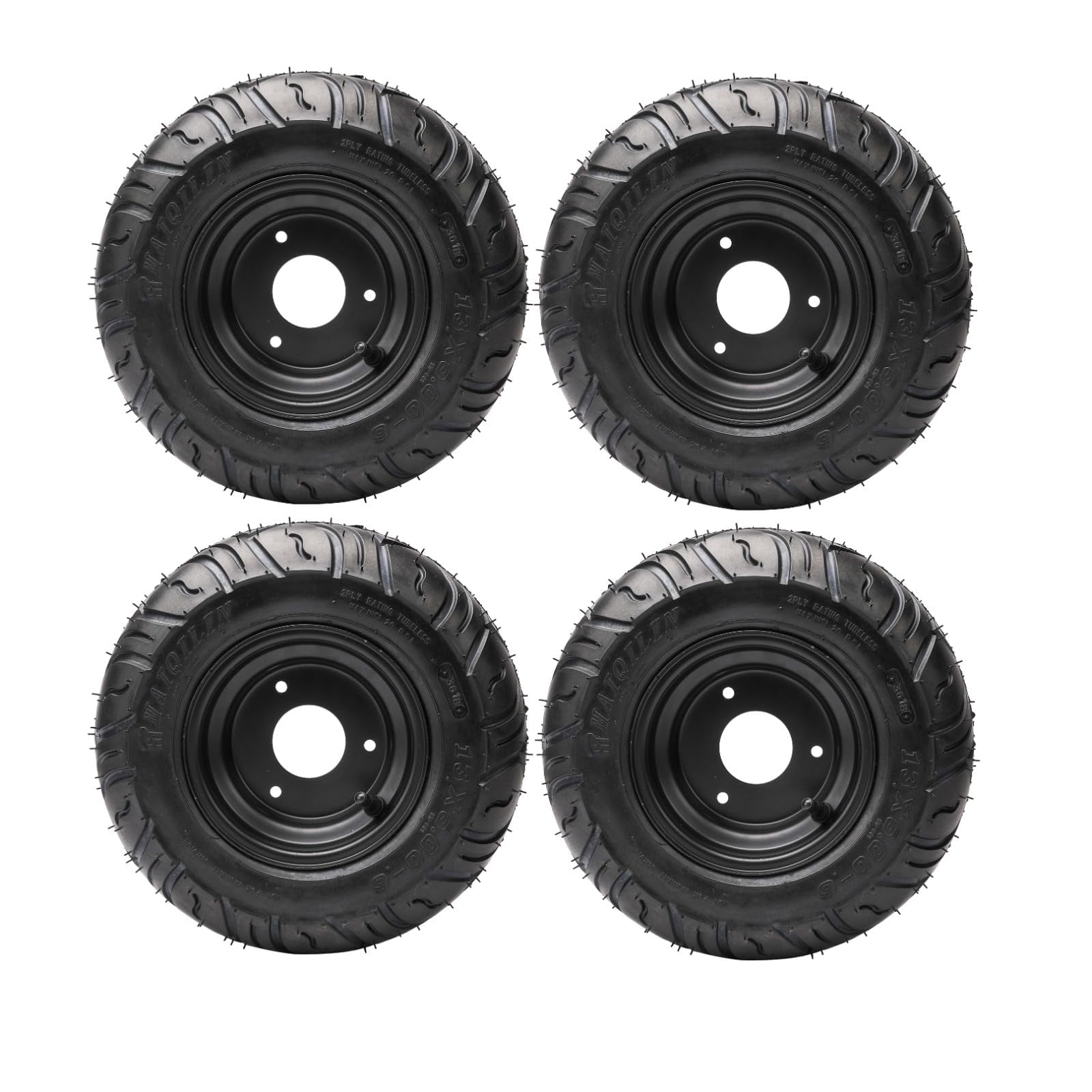 4pcs 13x5.00-6 Tire and Wheel Rim Assembly 13x5-6 Lawn Mower Tire 3 Lug ...