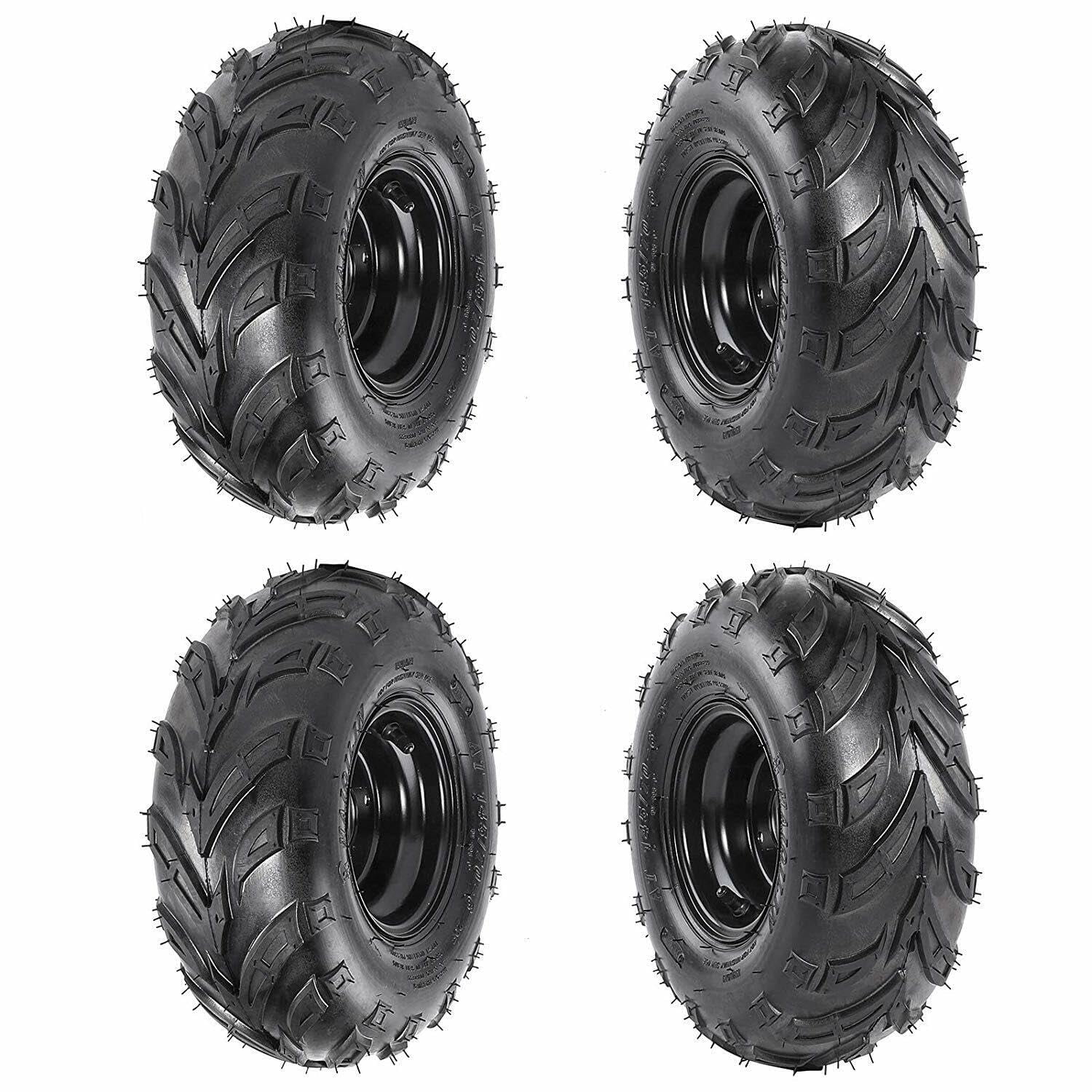 4pcs 145/70-6 Tubeless Wheel Tires with 6'' Rims 3 Bolt Pattern for ...