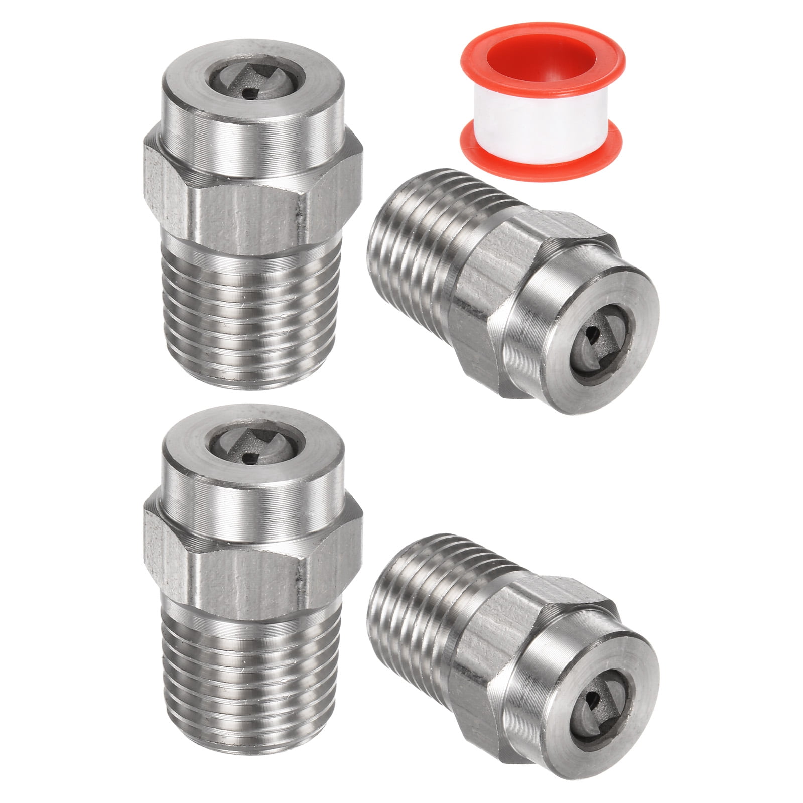 4pcs 15 Degree Surface Clean Tips 1.514mm Dia. 1/4" NPT Male Stainless ...
