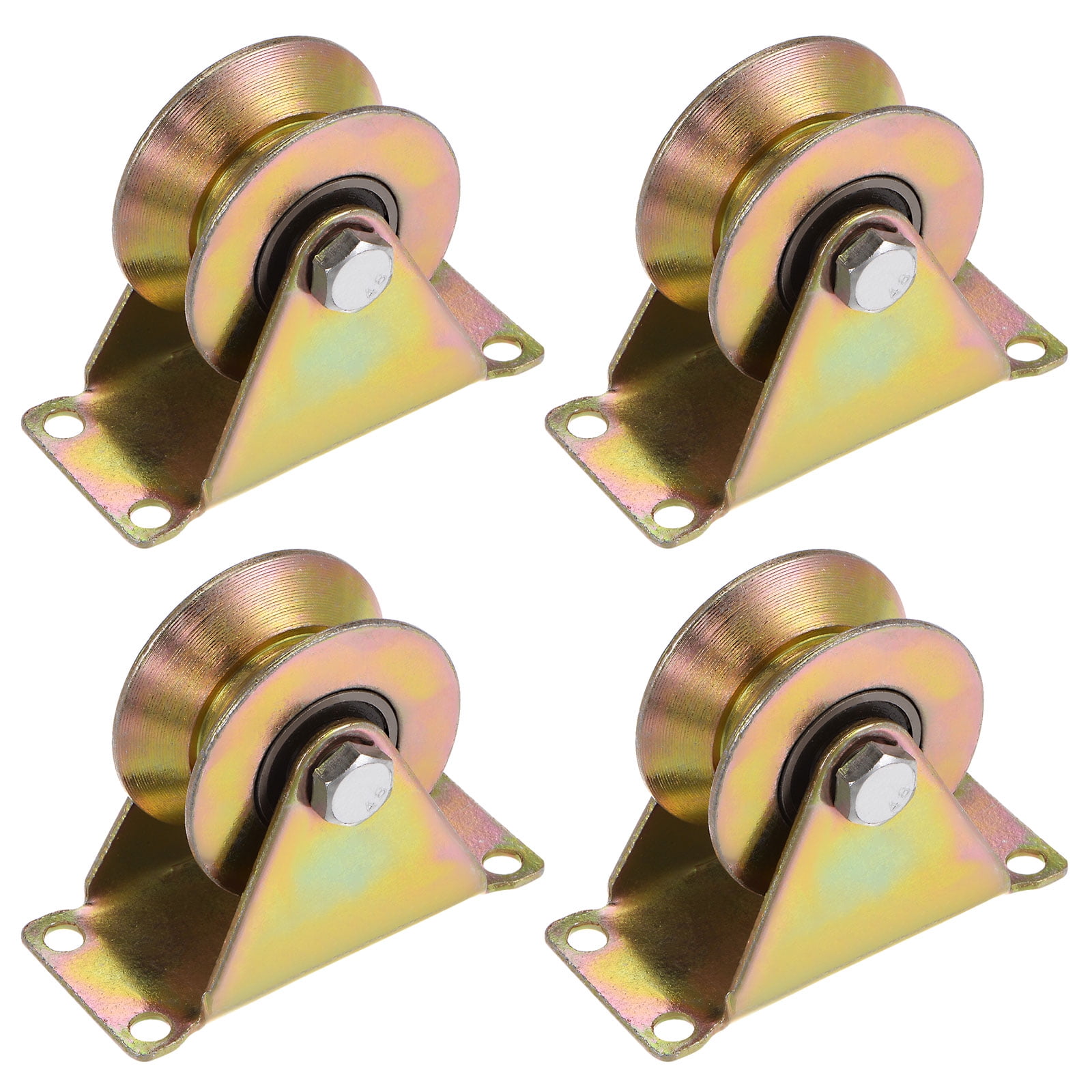 4pcs 2.2" V-Groove Wheel Sliding Gate Caster for Inverted V-Track Gold ...