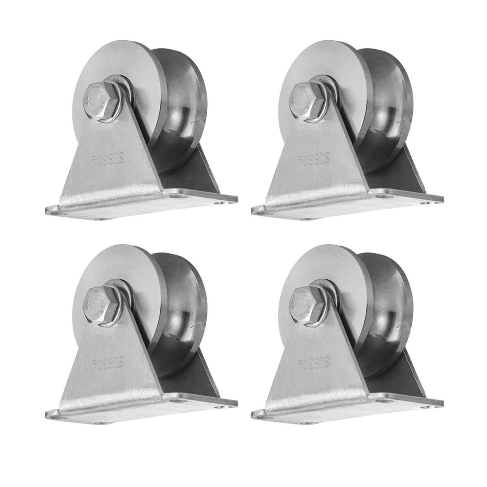 4pcs 2.5 Inch V Groove Track Roller, 304 Stainless Steel Wheel Casters ...