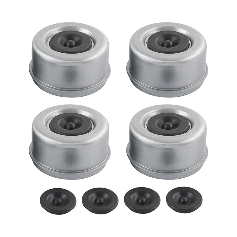 4pcs 2.72inch Trailer Axle Wheel Hub and Bearing Dust Cap with 4 Rubber ...