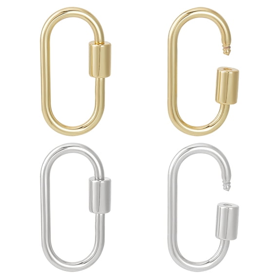 4pcs 2 Colors Locking Carabiner Screw Lock Carabiner Metal Screw Lock ...