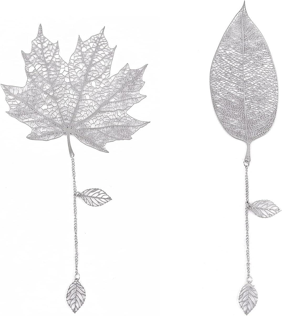 4pcs 2 Styles of Metal Hollow Creative Leaf Bookmarks Stainless Steel ...