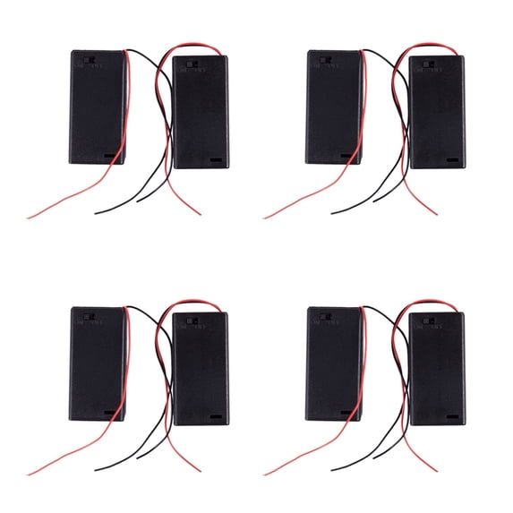 4pcs 2 X AA 3V Battery Holder Case Box Slot Wired on/OFF Switch W Cover ...
