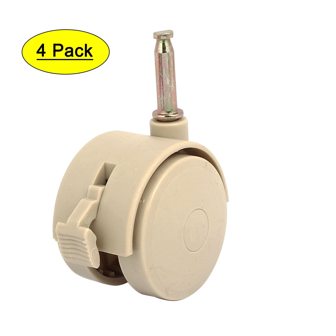 4Pcs 2 inch Plastic Stem Swivel Caster Tan w Brake - Walmart.com